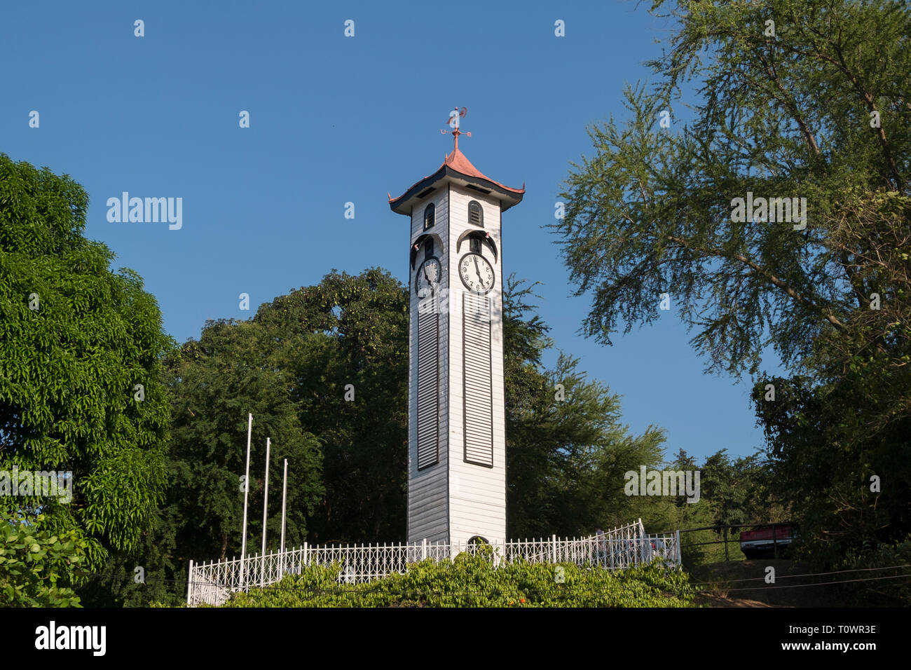 The oldest structure in the city, Atkinson Clock Tower, from 1905, in ...