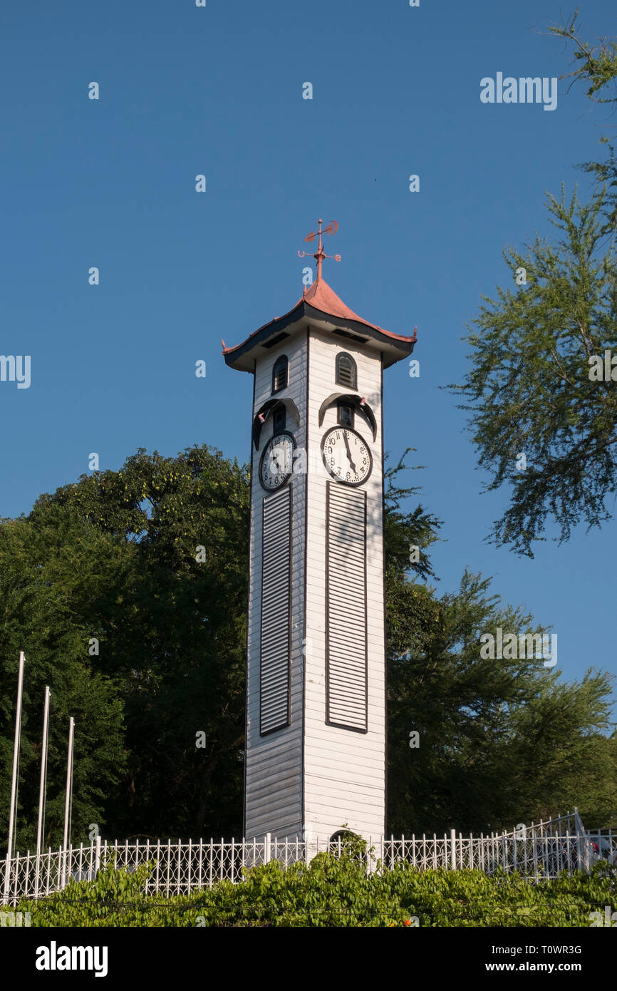 The oldest structure in the city, Atkinson Clock Tower, from 1905, in ...