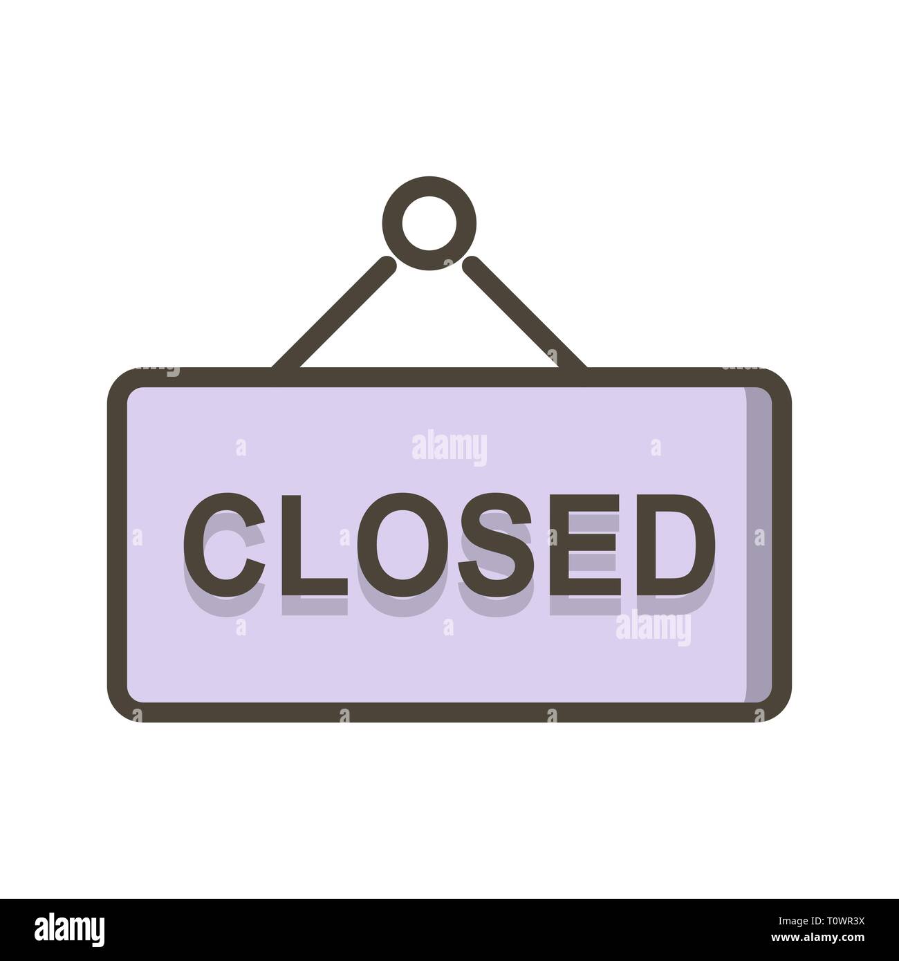 Illustration Closed Sign Icon Stock Photo - Alamy