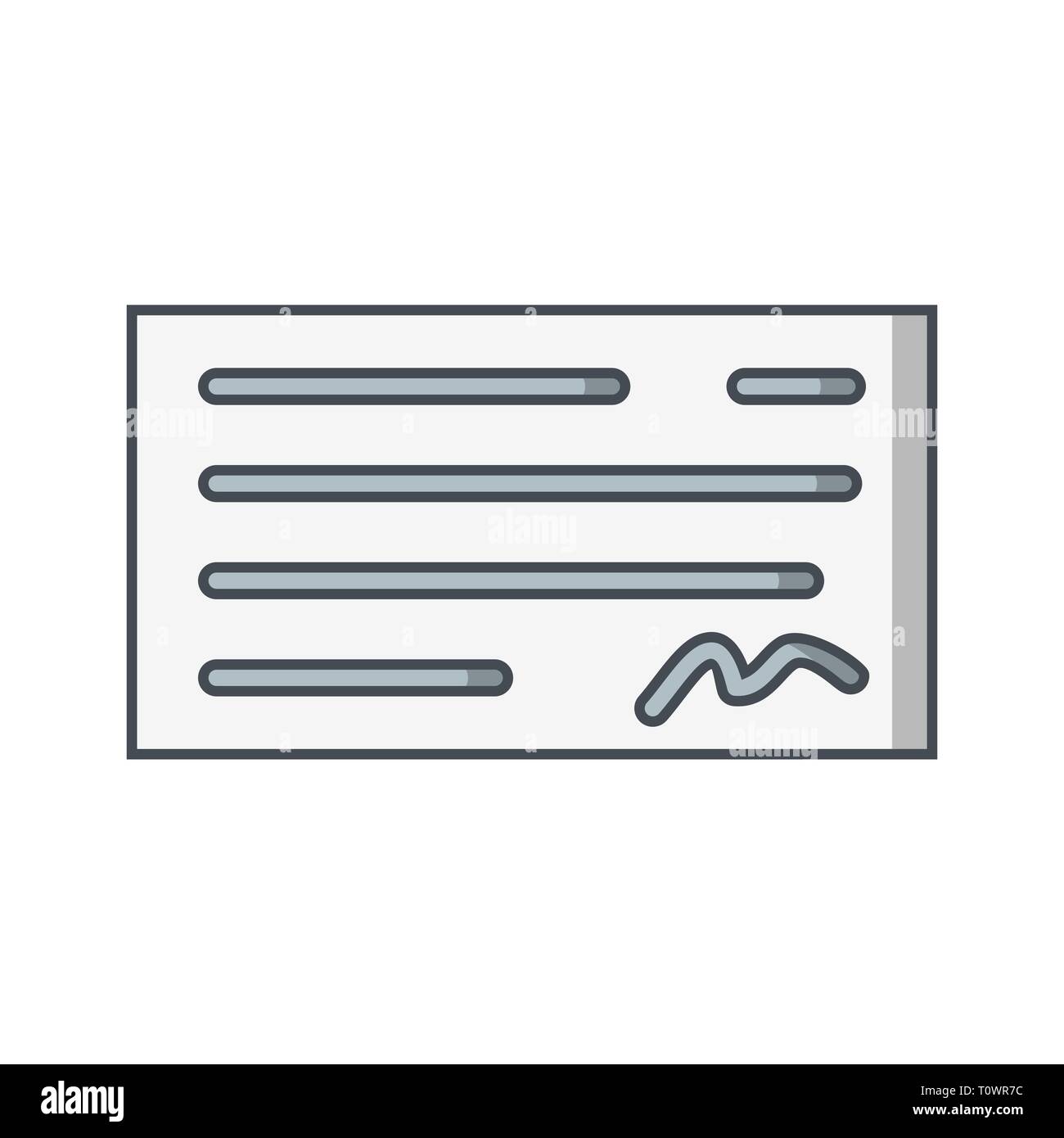 Illustration Cheque Icon Stock Photo - Alamy