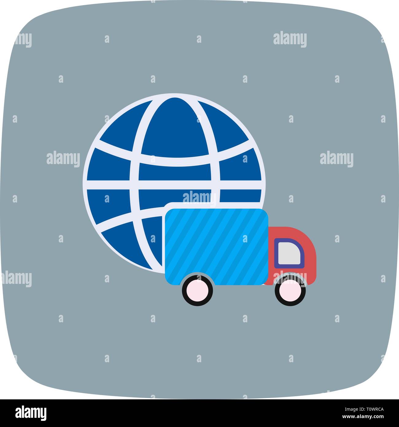 Illustration Global Delivery Icon Stock Photo - Alamy