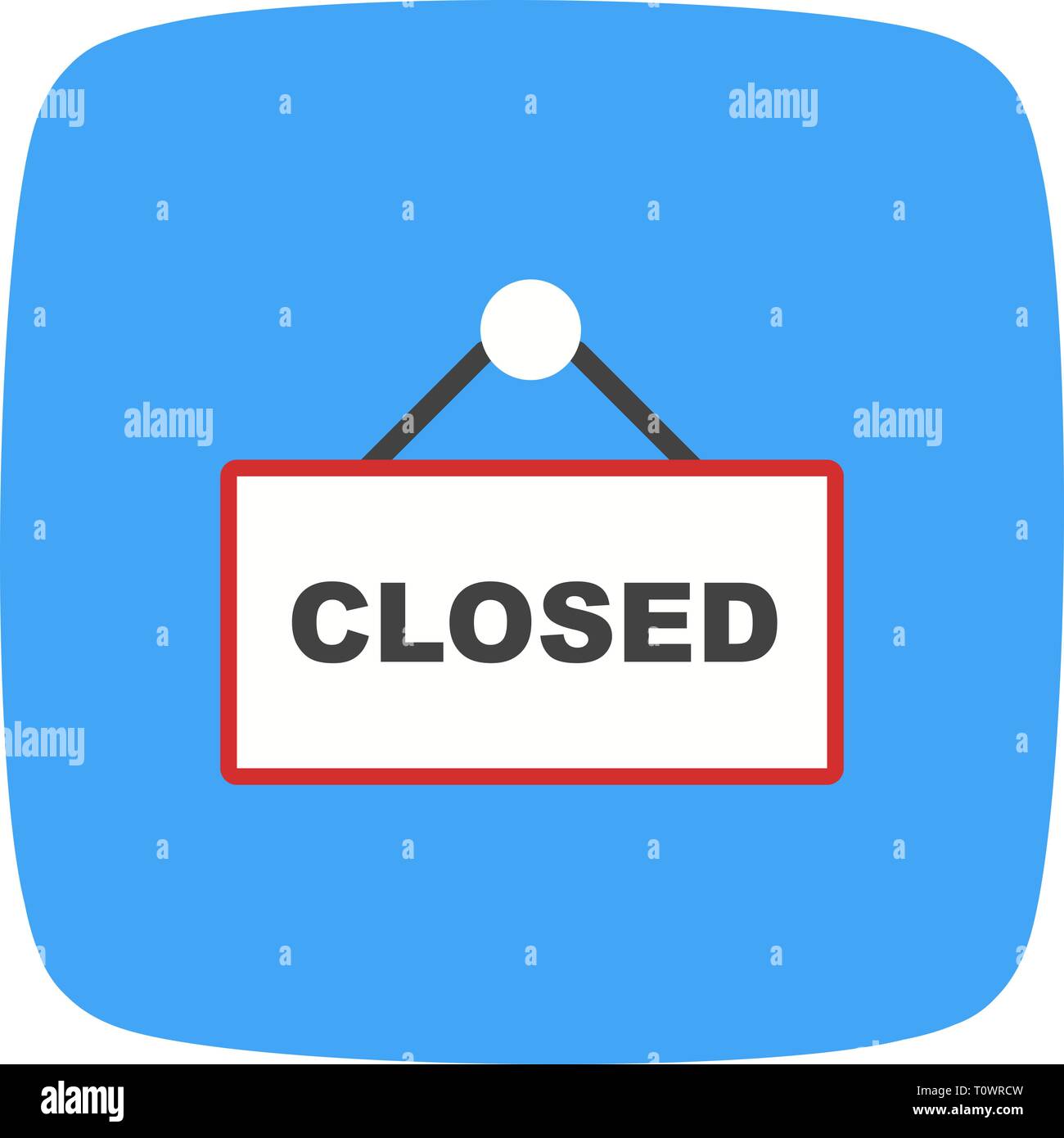 Illustration Closed Sign Icon Stock Photo - Alamy