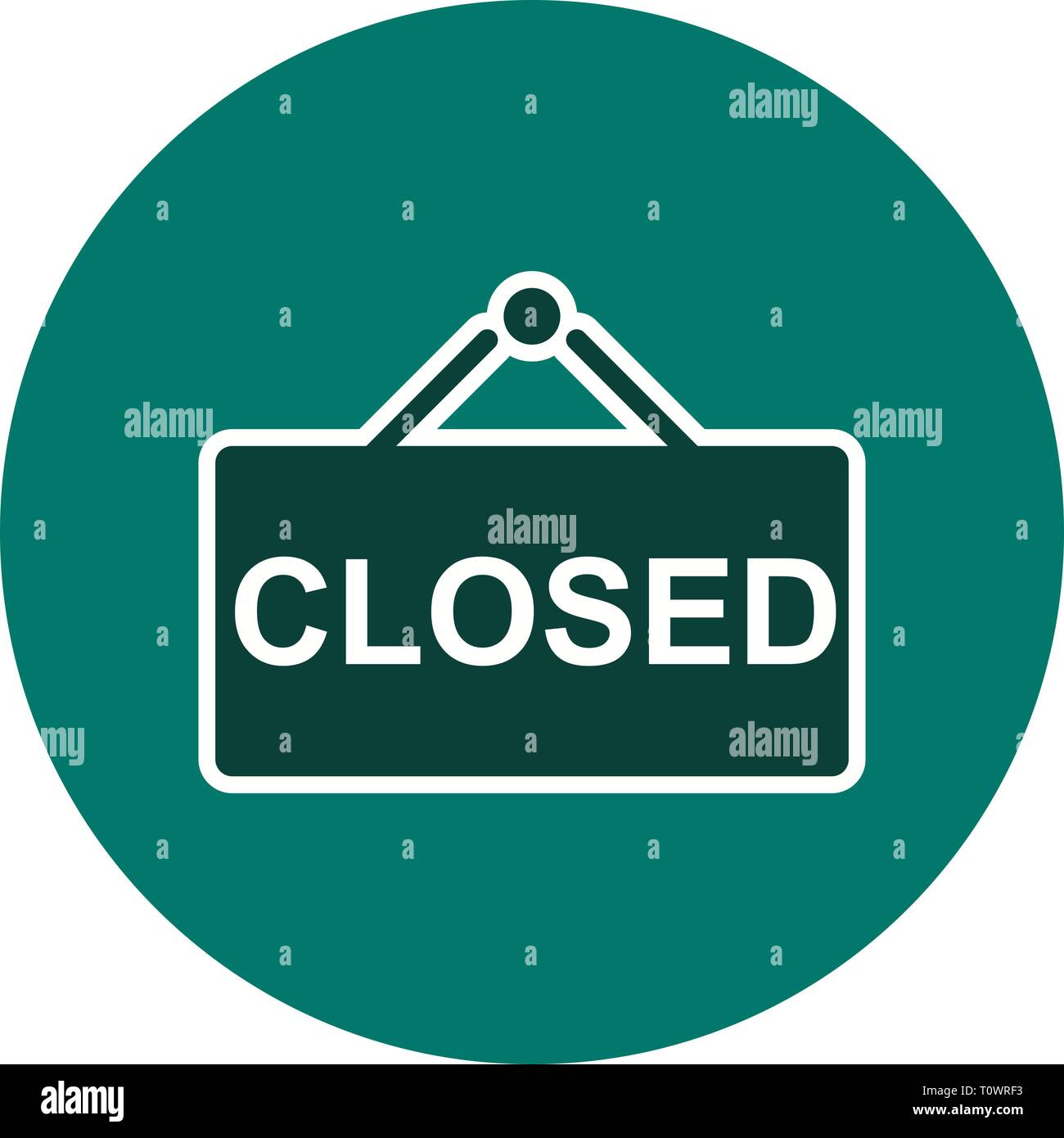 Illustration Closed Sign Icon Stock Photo - Alamy