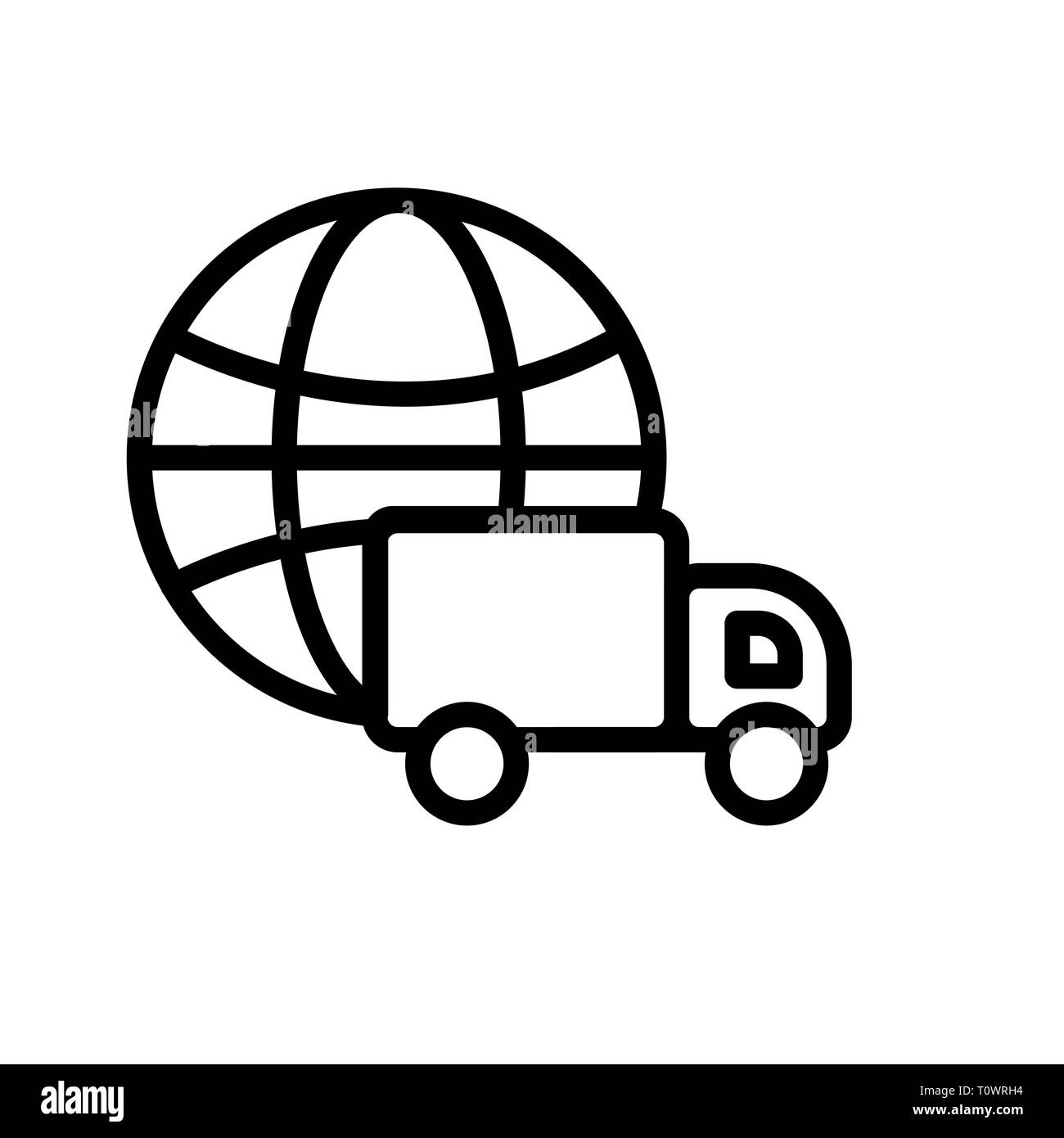 Illustration Global Delivery Icon Stock Photo - Alamy