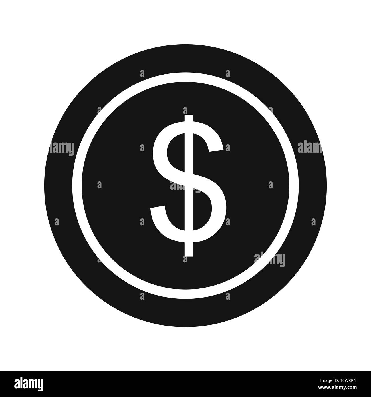 Illustration Dollars Icon Stock Photo - Alamy