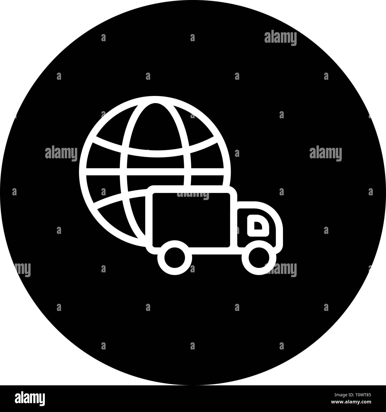 Illustration Global Delivery Icon Stock Photo - Alamy