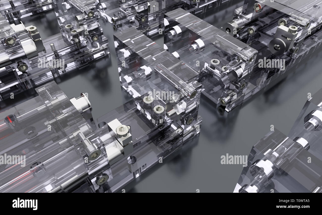 Abstract futuristic background. Devices made of glass and metal Stock ...