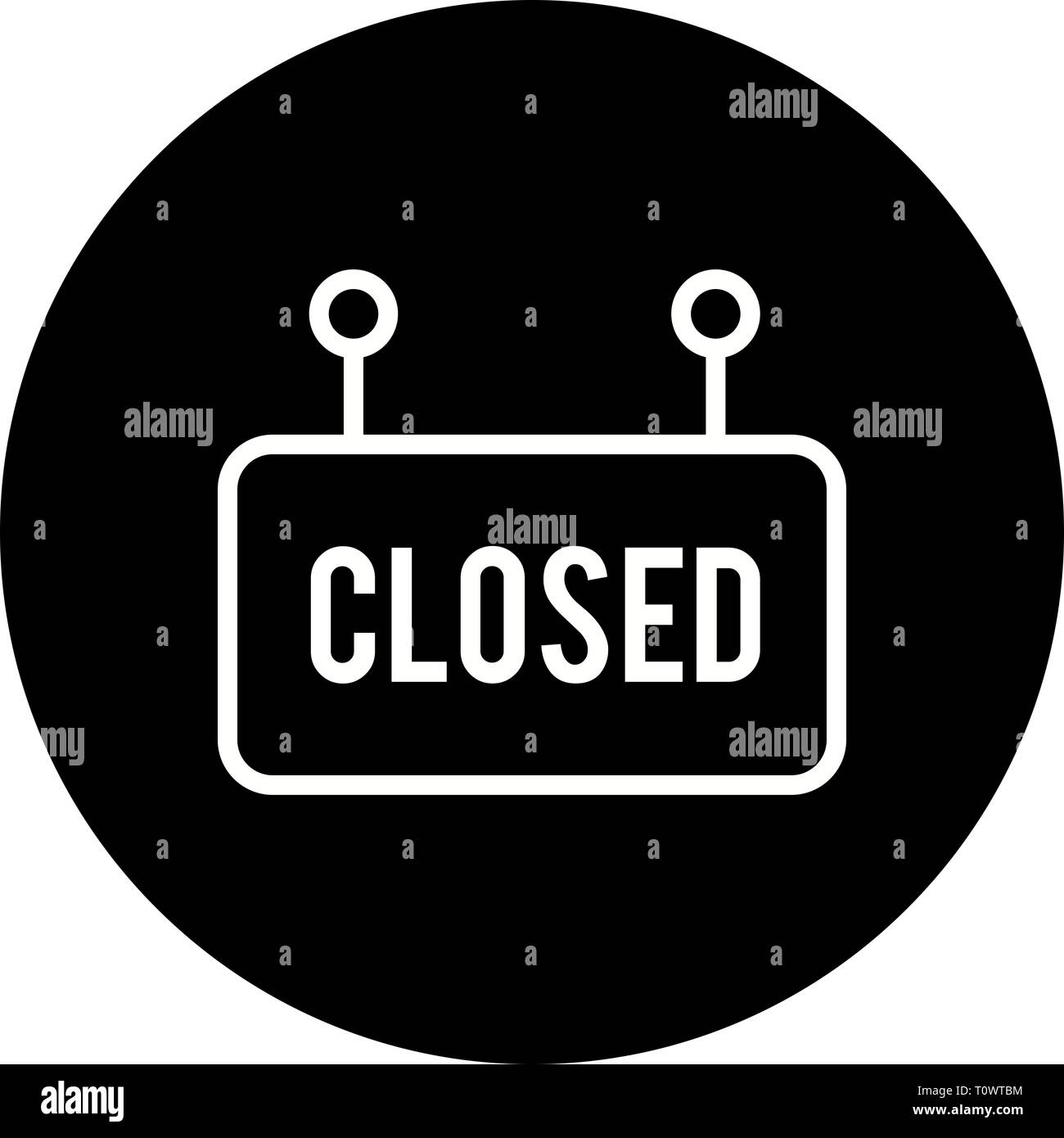 Illustration Closed Sign Icon Stock Photo - Alamy