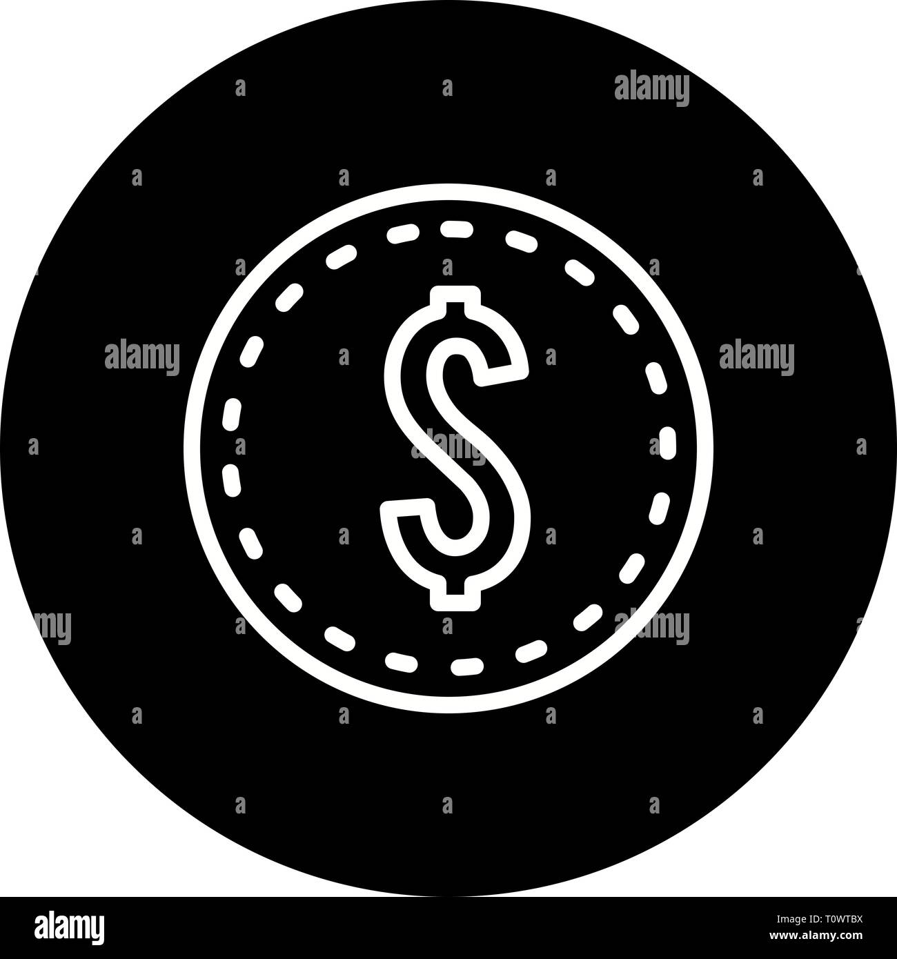 Illustration Dollars Coin Icon Stock Photo - Alamy