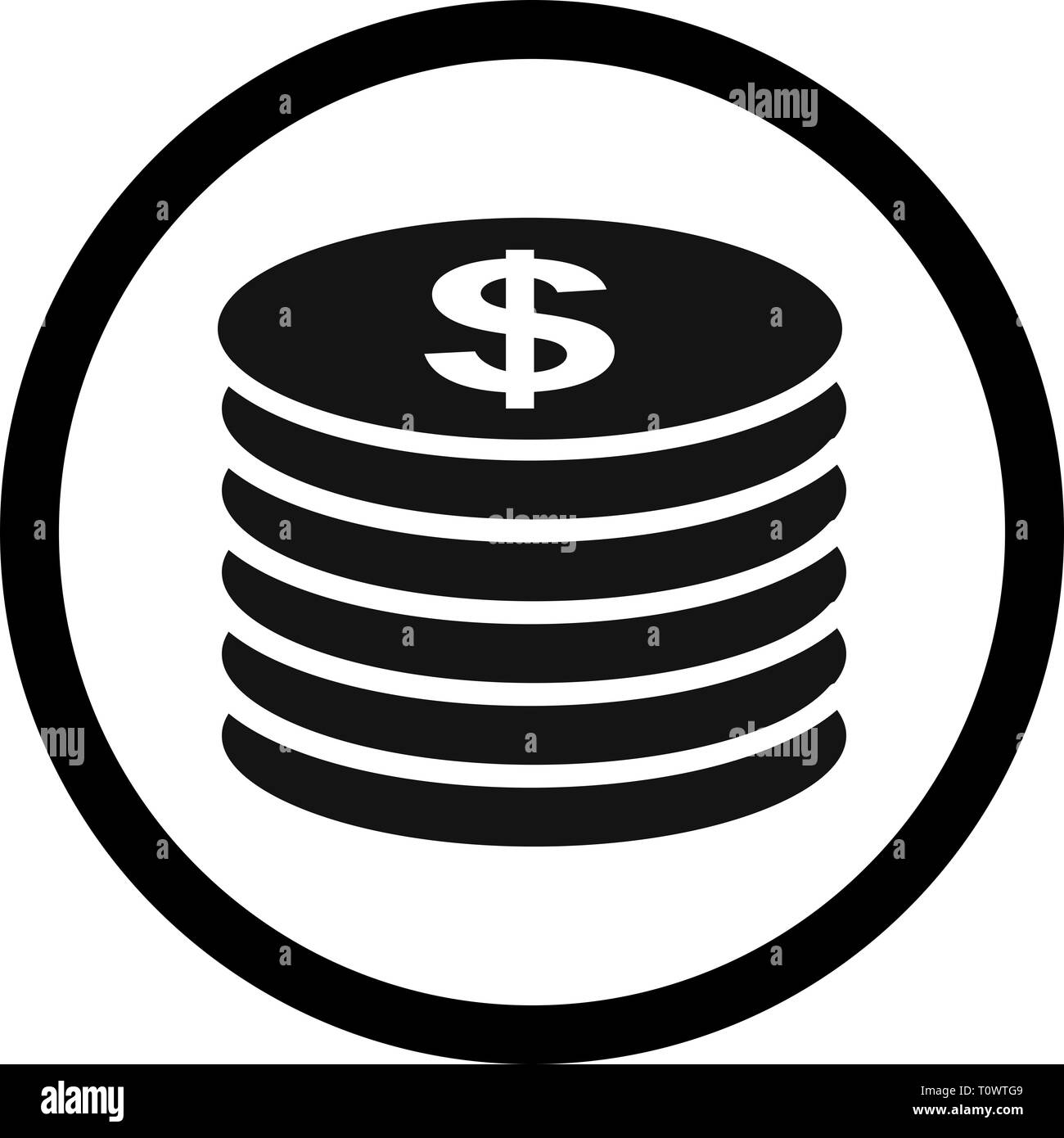 Illustration Coins Icon Stock Photo - Alamy
