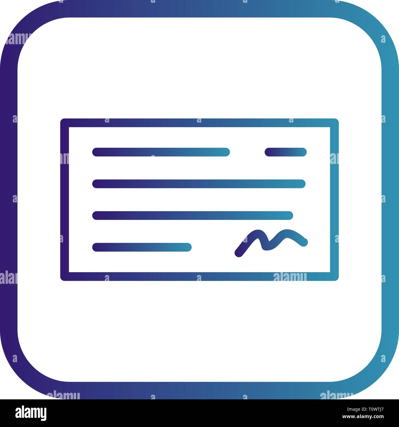Illustration Cheque Icon Stock Photo - Alamy
