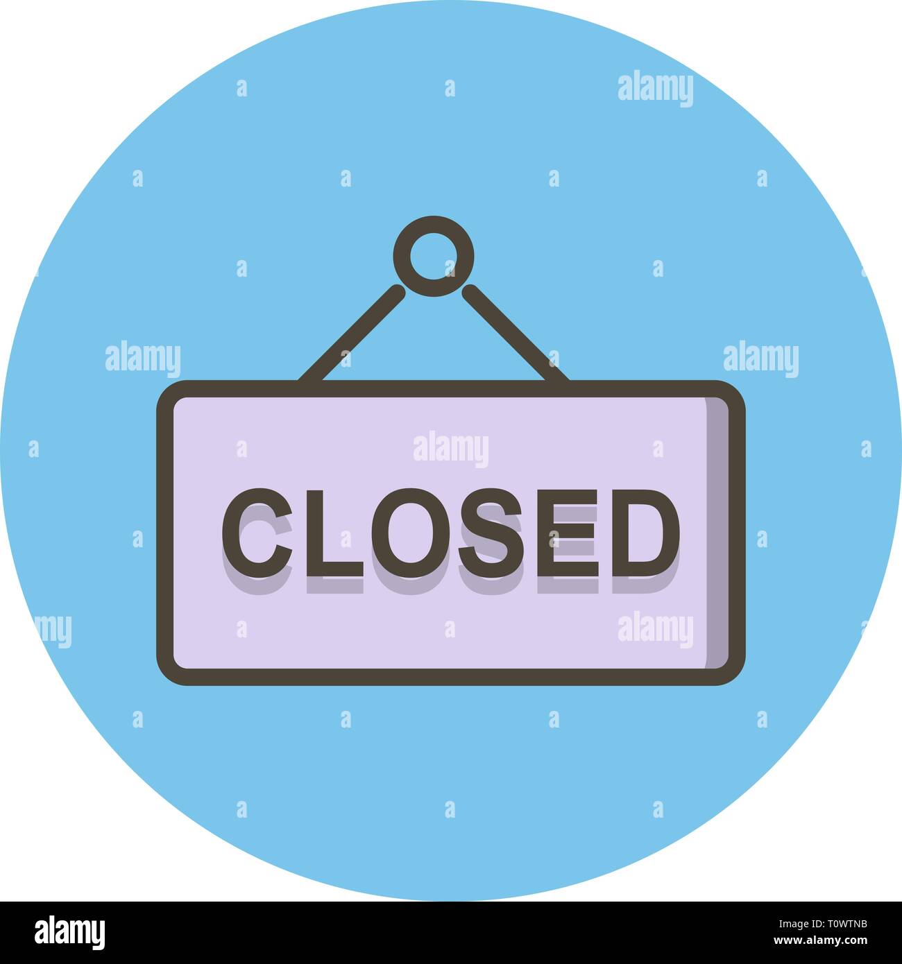 Illustration Closed Sign Icon Stock Photo - Alamy