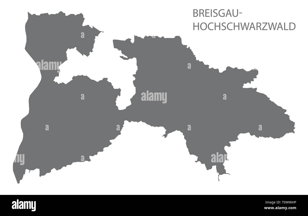 Breisgau-Hochschwarzwald county map of Baden Wuerttemberg Germany Stock ...