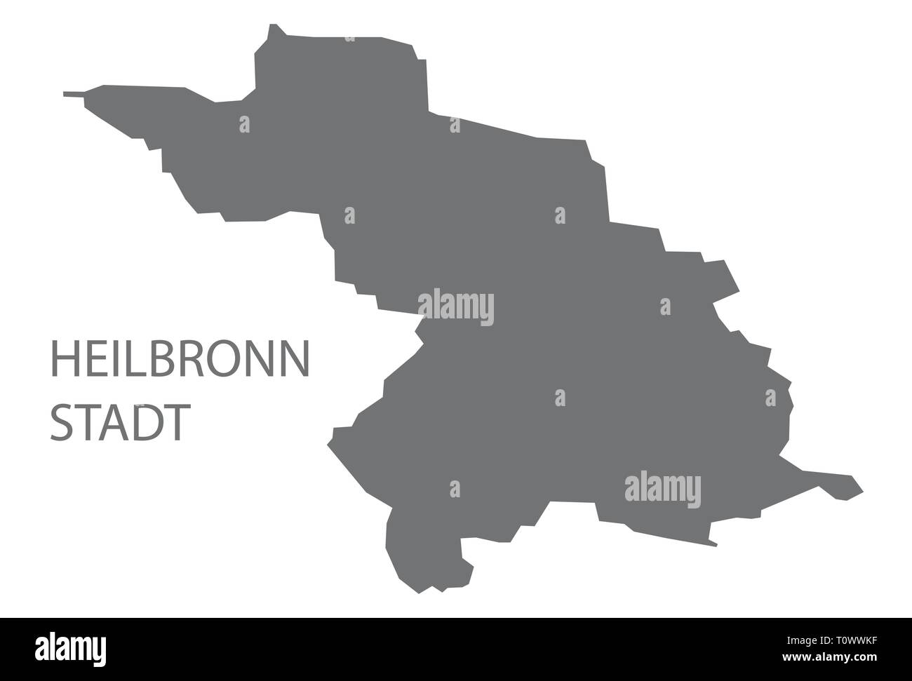 Heilbronn Stadt county map of Baden Wuerttemberg Germany Stock Vector ...