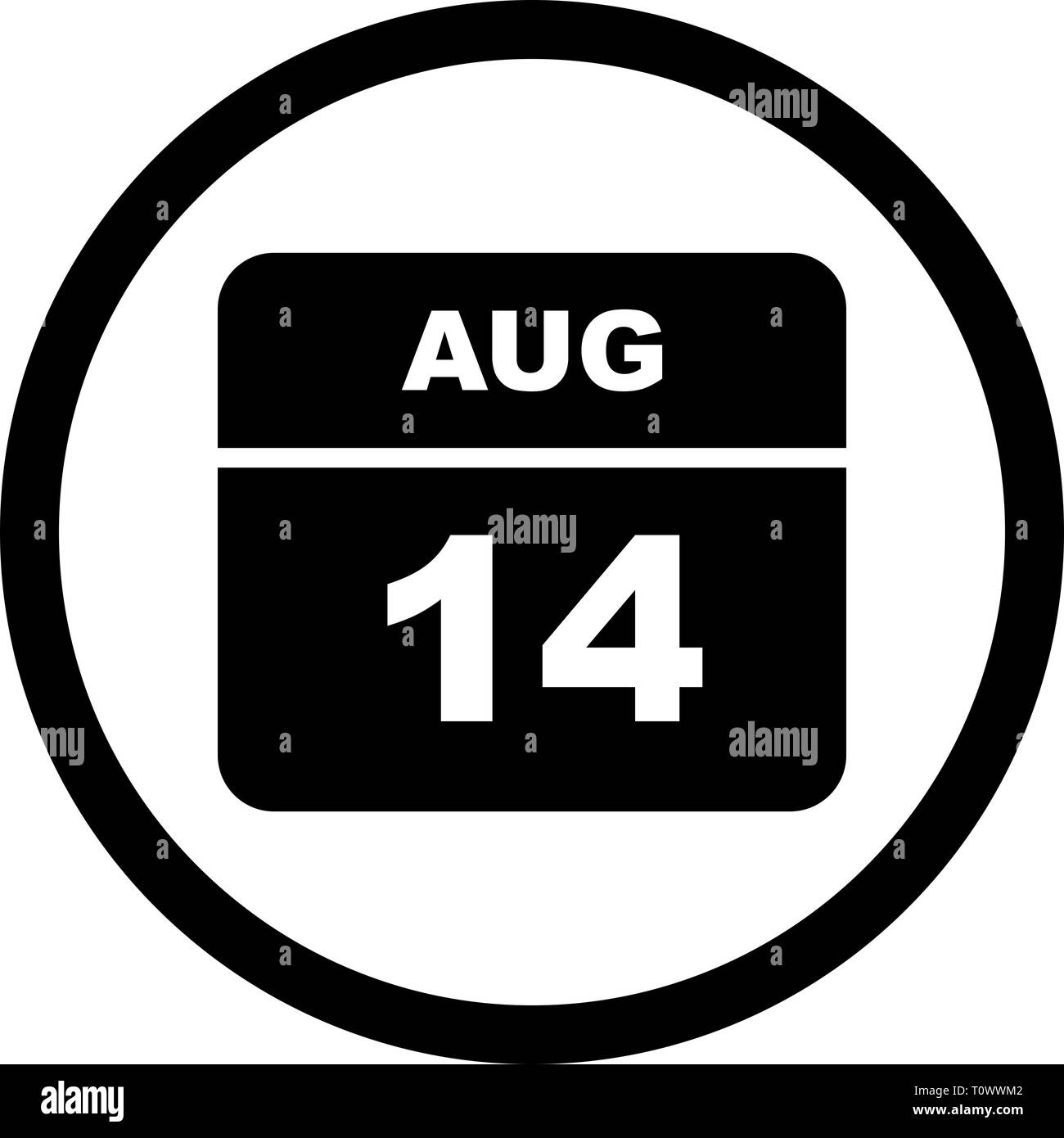 August 14th Date on a Single Day Calendar Stock Photo - Alamy