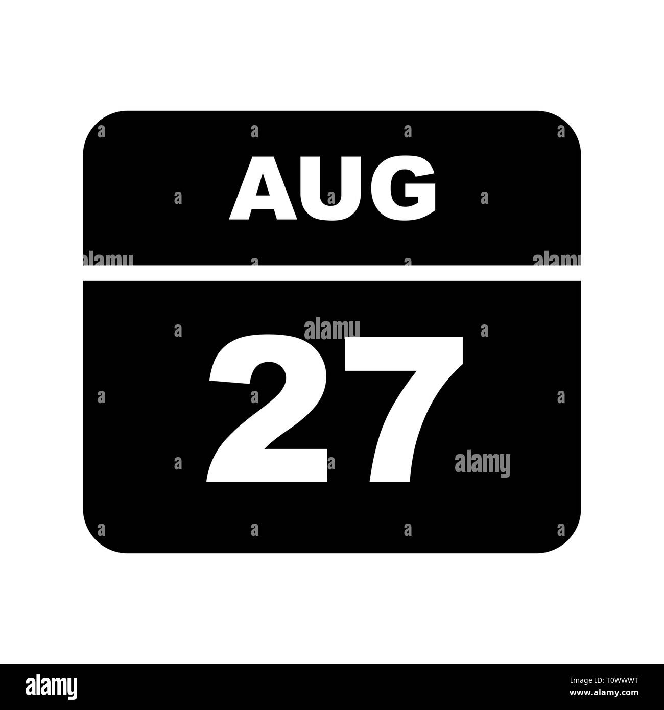 August 27th Date on a Single Day Calendar Stock Photo - Alamy