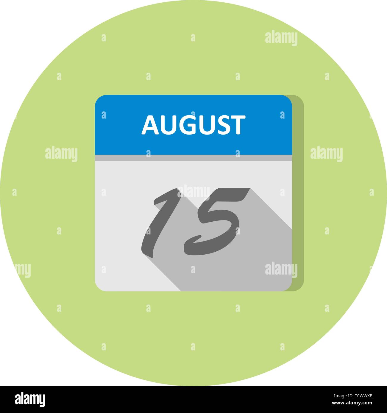 August 15th Date on a Single Day Calendar Stock Photo - Alamy