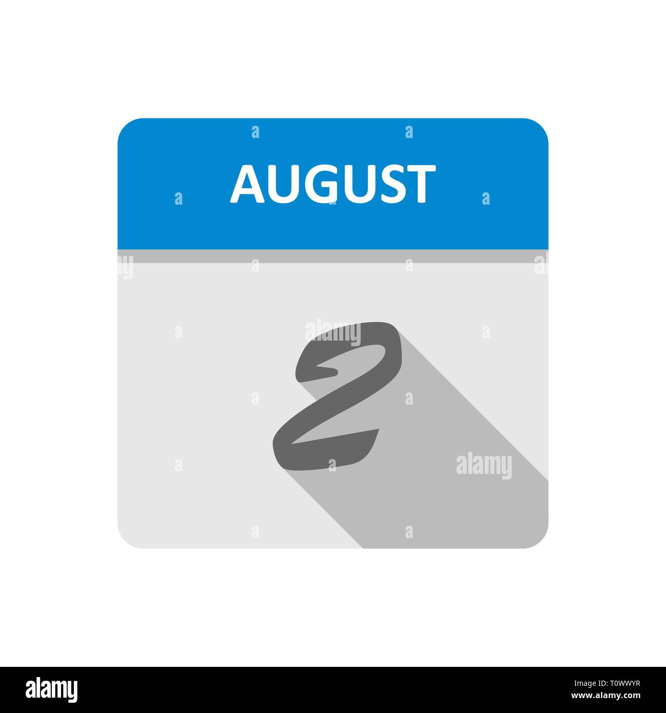 August 2nd Date on a Single Day Calendar Stock Photo - Alamy