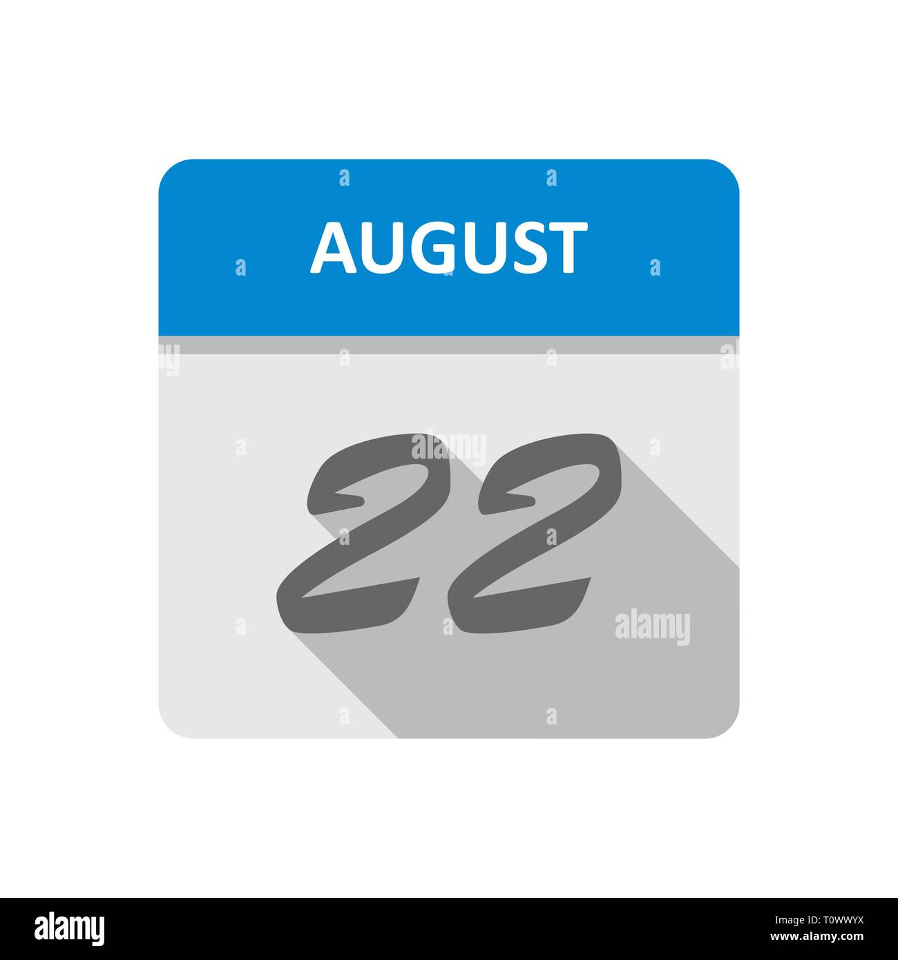 22 august calendar day Cut Out Stock Images & Pictures - Alamy