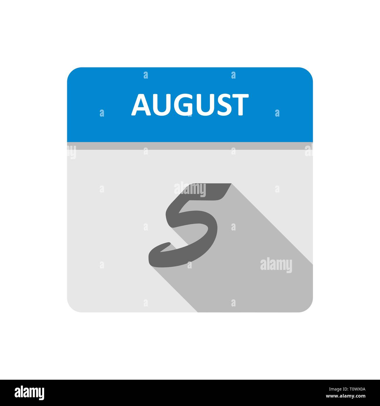 August 5th Date on a Single Day Calendar Stock Photo - Alamy