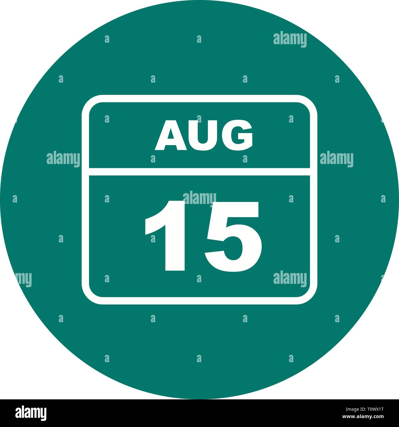 15 august calendar hi-res stock photography and images - Alamy