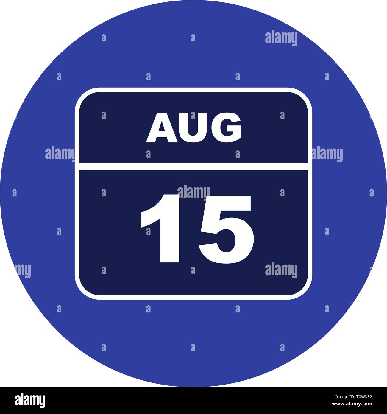 August 15th Date on a Single Day Calendar Stock Photo - Alamy