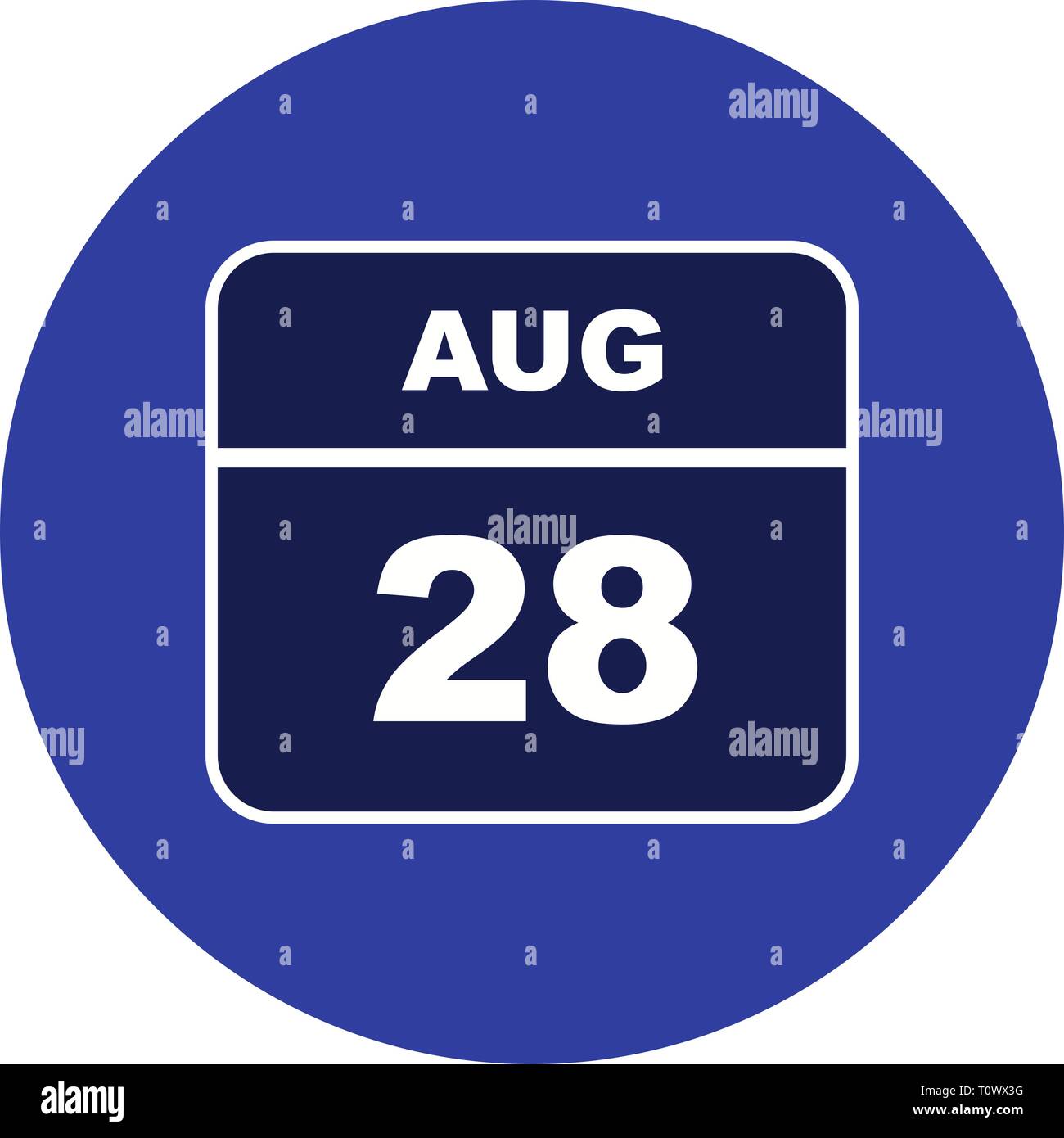 August 28th Date on a Single Day Calendar Stock Photo - Alamy