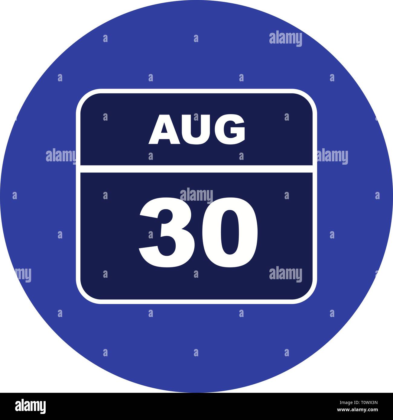 August 30th Date on a Single Day Calendar Stock Photo - Alamy
