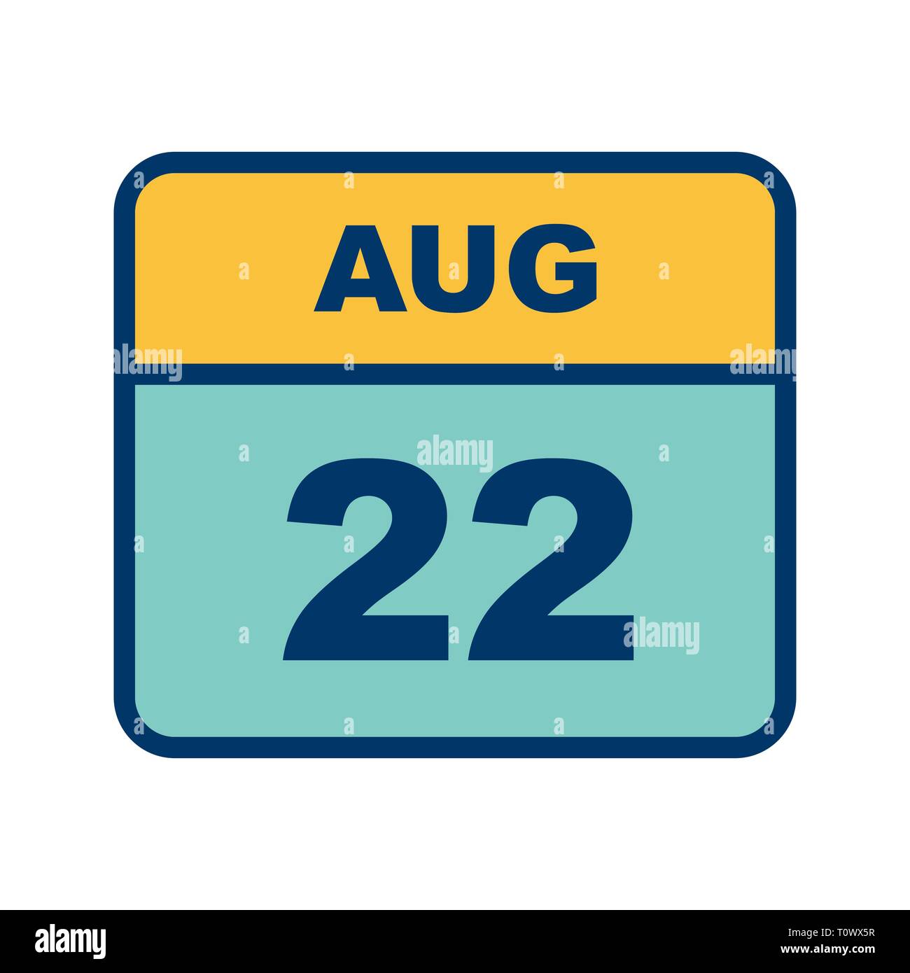 22 august calendar day Cut Out Stock Images & Pictures - Alamy