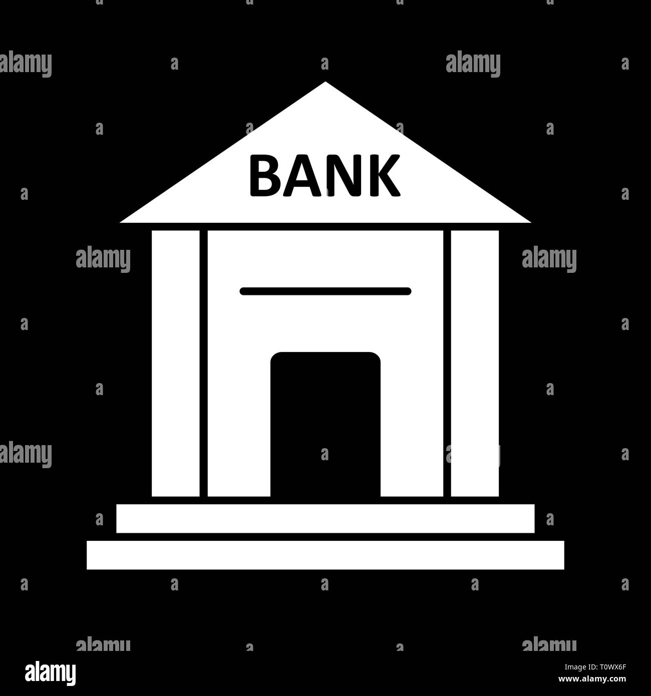 Illustration Bank Icon Stock Photo - Alamy