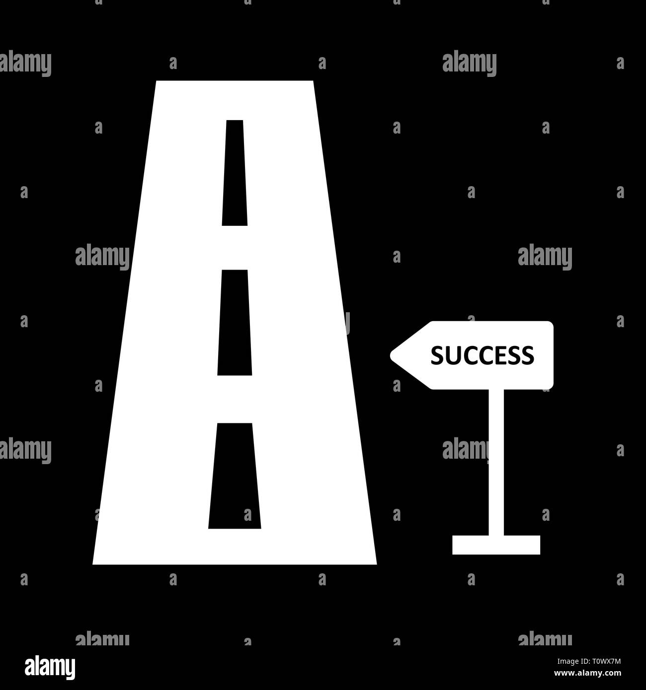 Illustration Road to success Icon Stock Photo - Alamy
