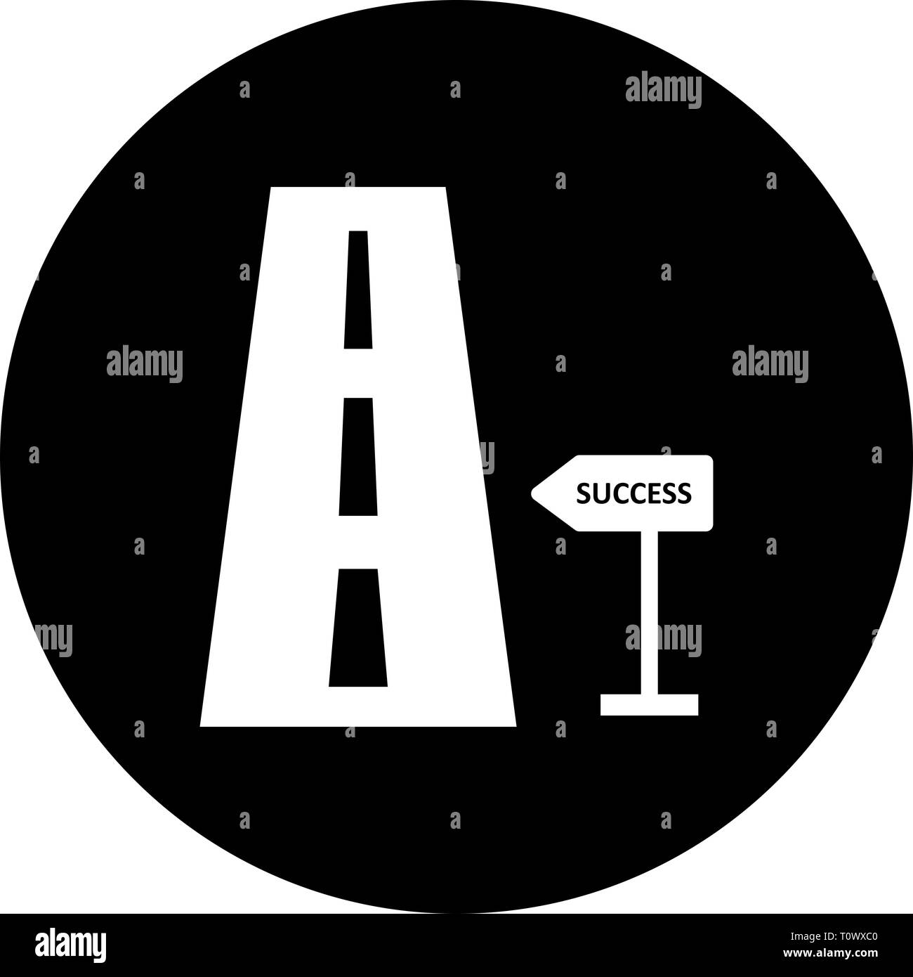 Illustration Road to success Icon Stock Photo - Alamy