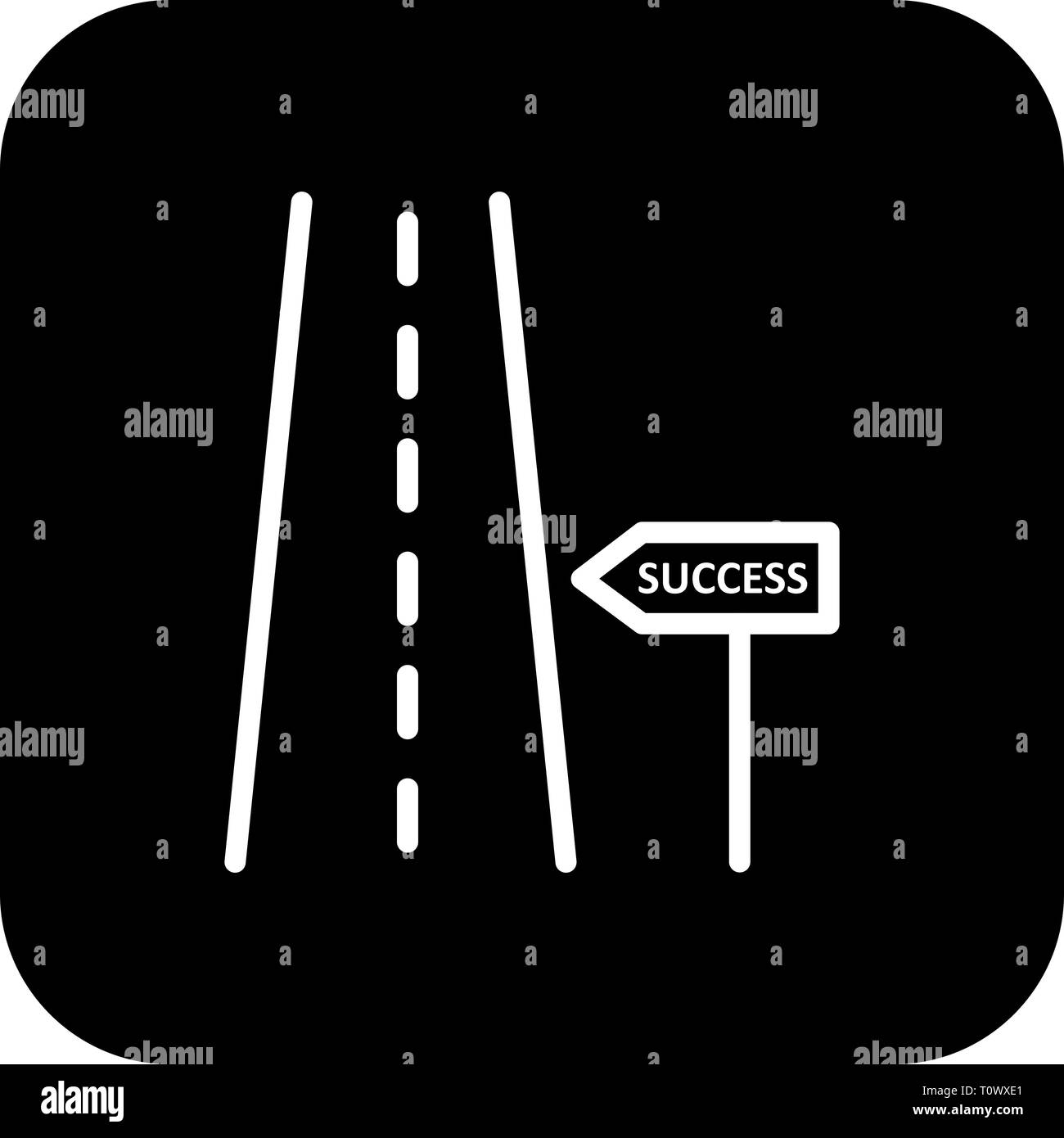 Illustration Road to success Icon Stock Photo - Alamy