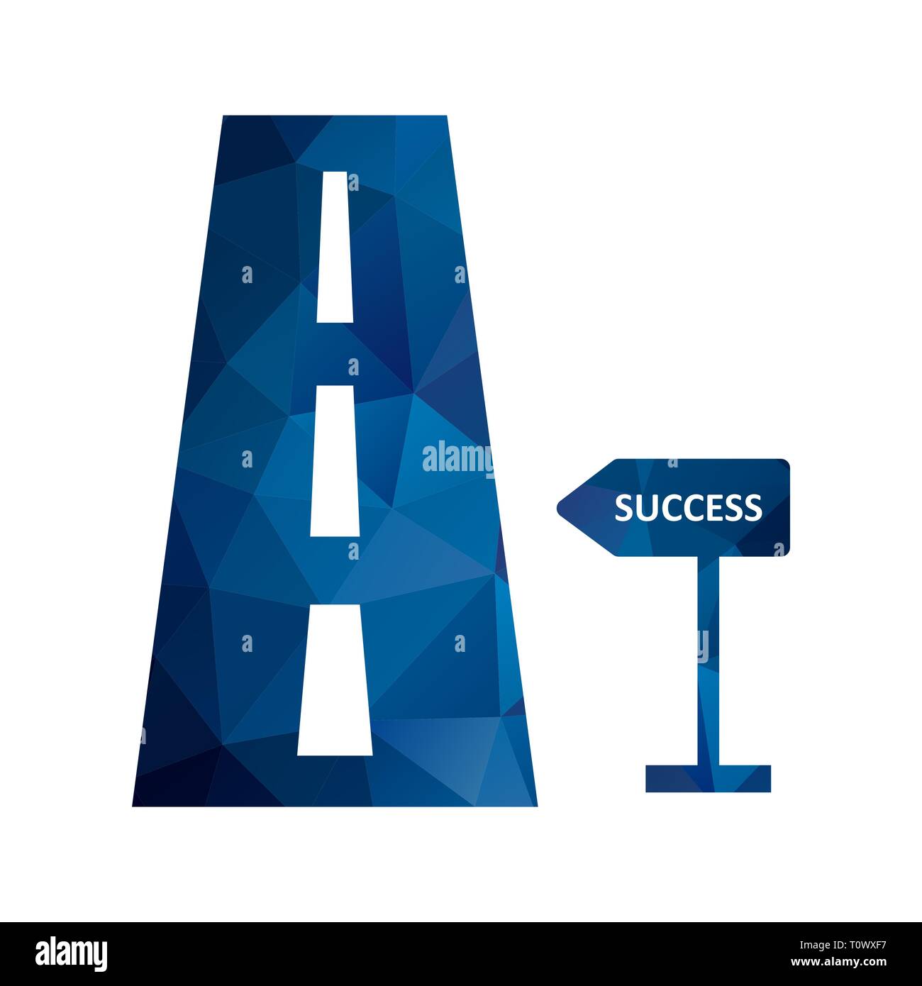 Illustration Road to success Icon Stock Photo - Alamy