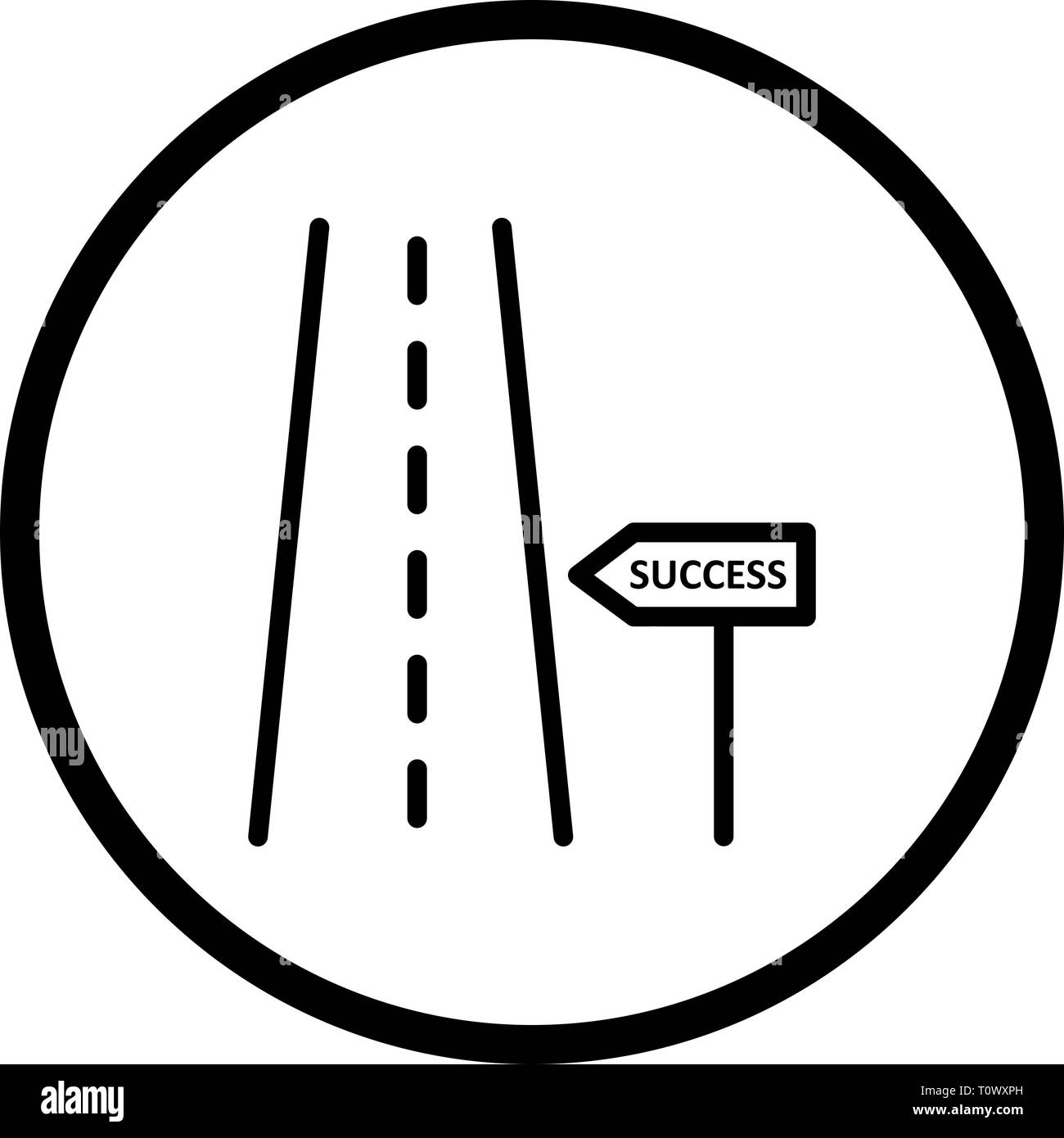 Illustration Road to success Icon Stock Photo - Alamy