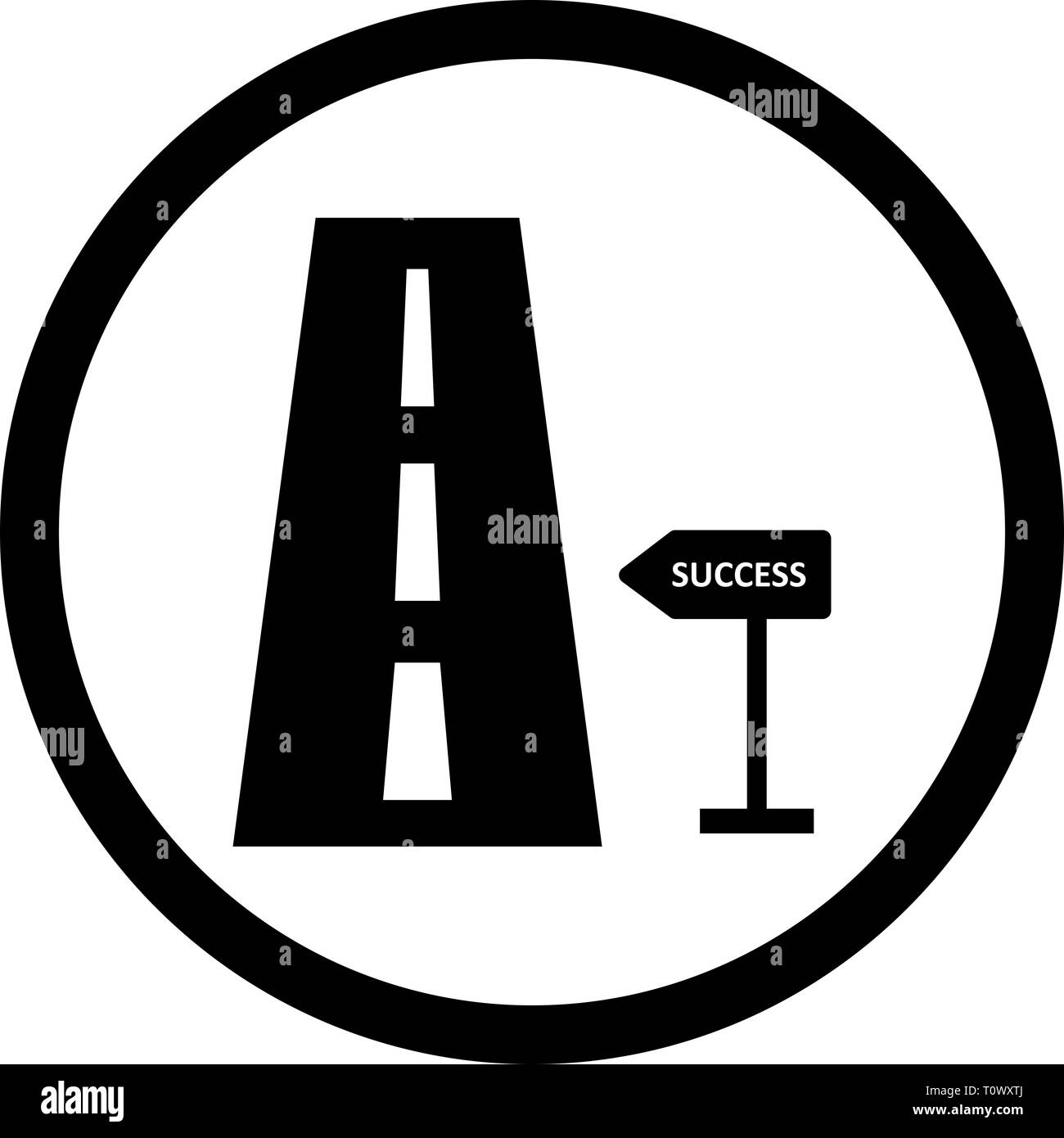 Illustration Road to success Icon Stock Photo - Alamy