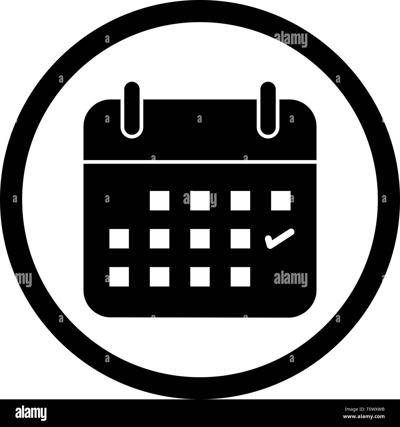Illustration Business Calendar Icon Stock Photo - Alamy