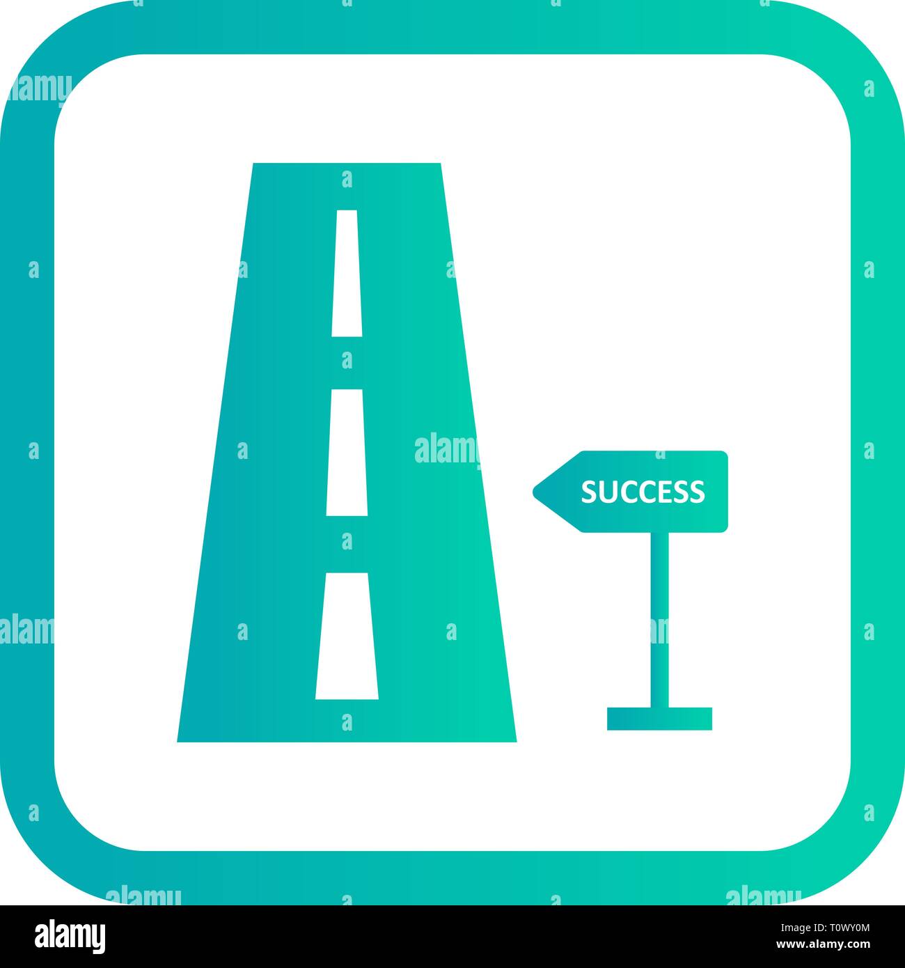 Illustration Road to success Icon Stock Photo - Alamy