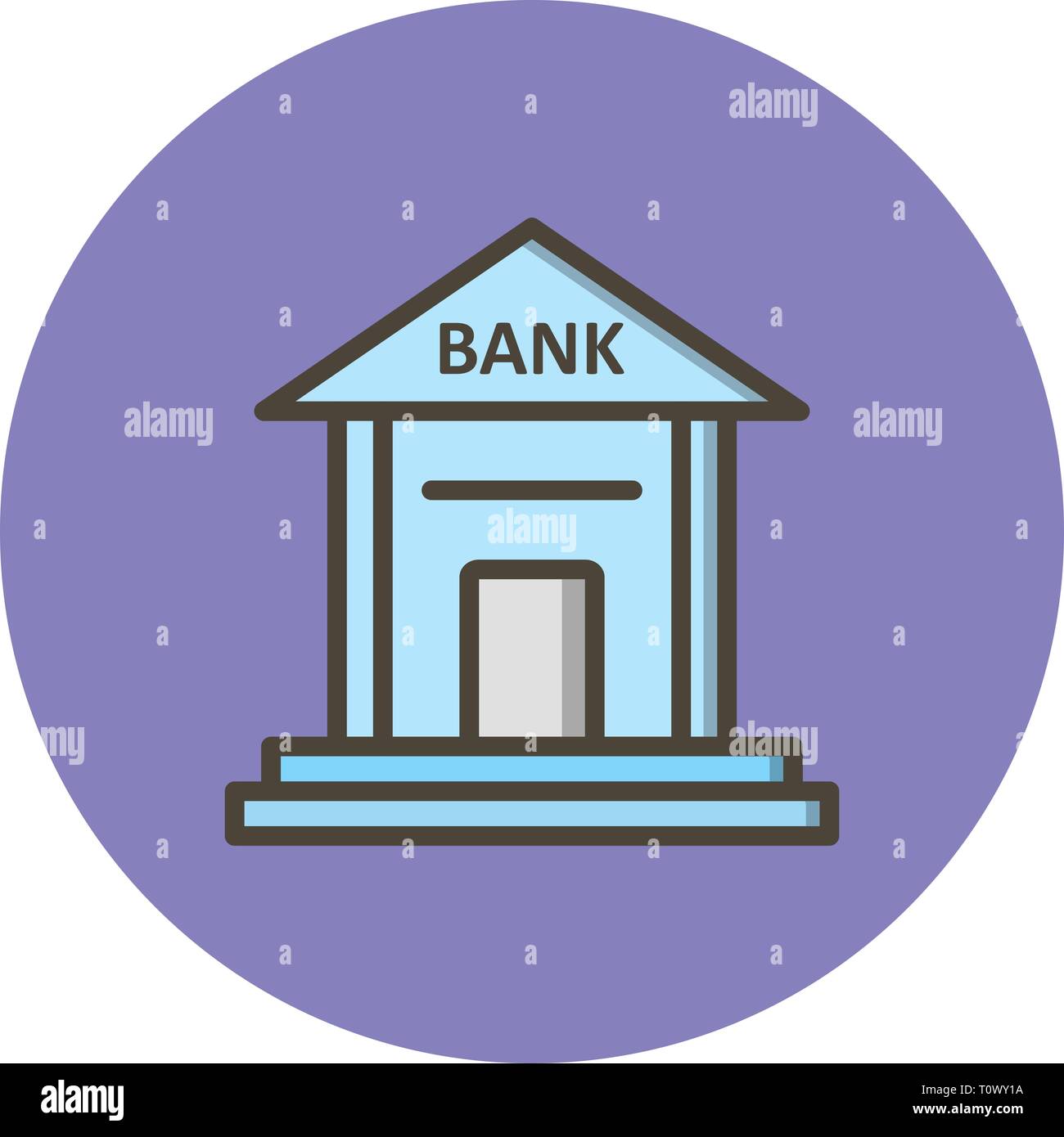 Illustration Bank Icon Stock Photo - Alamy