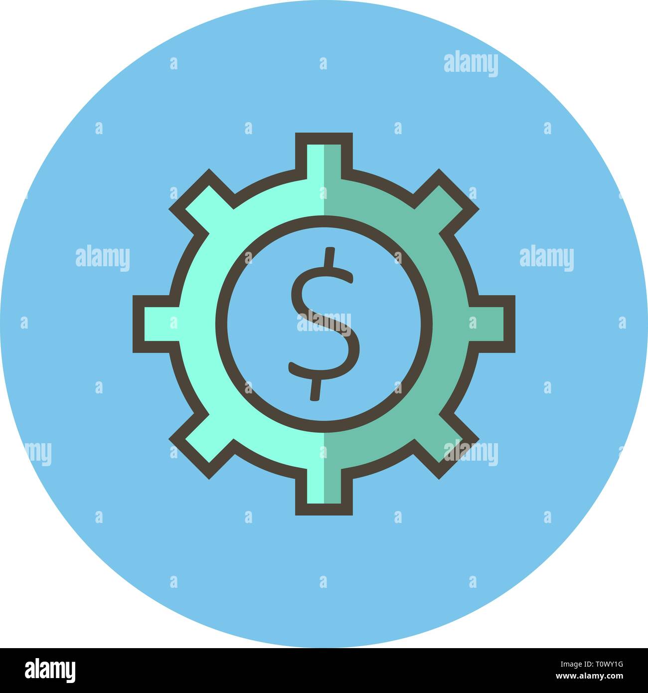 Illustration Business cog Icon Stock Photo - Alamy