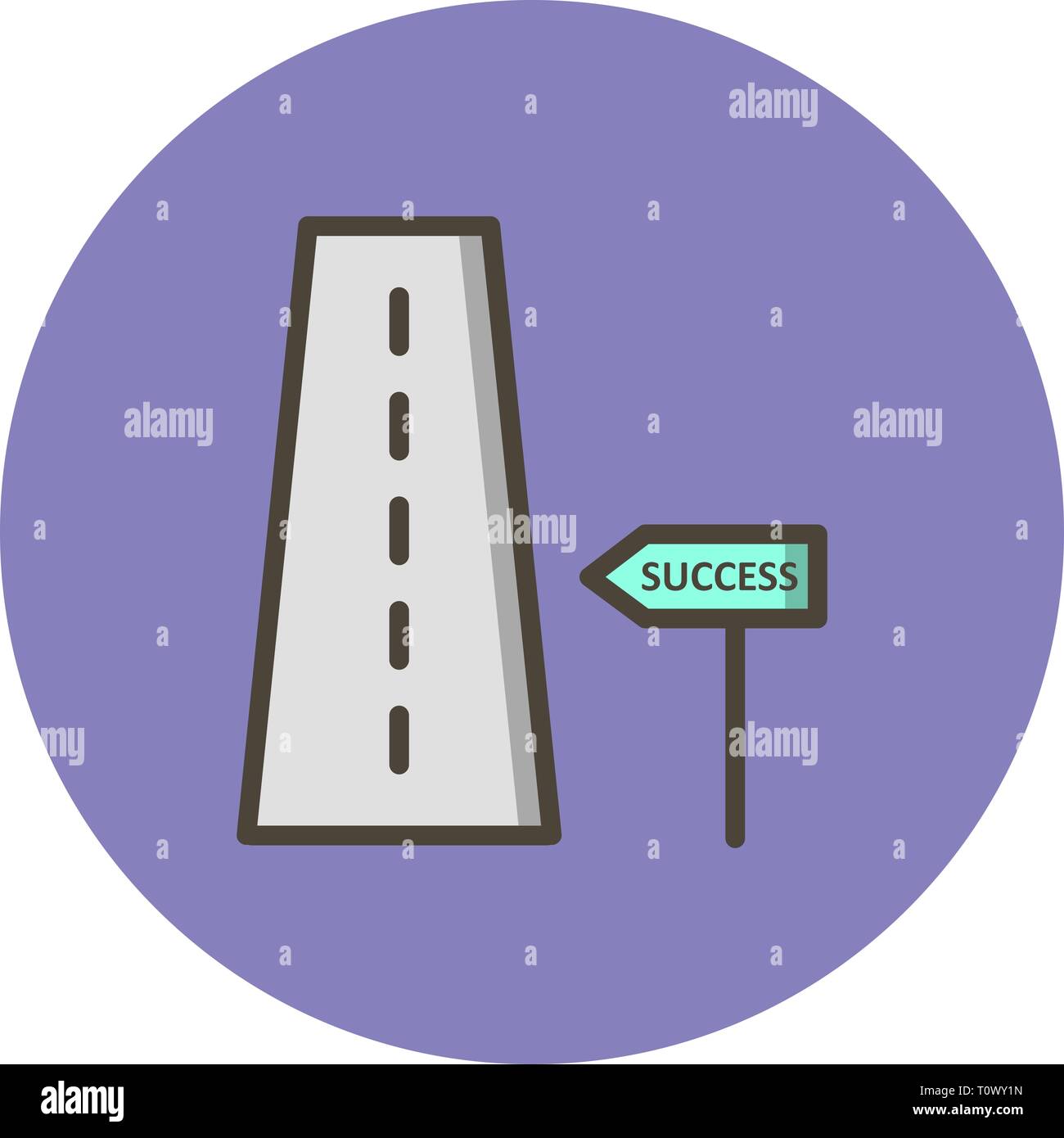 Illustration Road to success Icon Stock Photo - Alamy