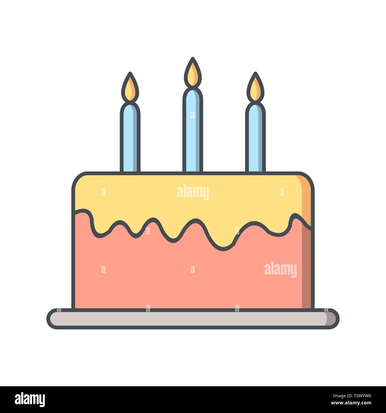 Illustration Cake Icon Stock Photo - Alamy
