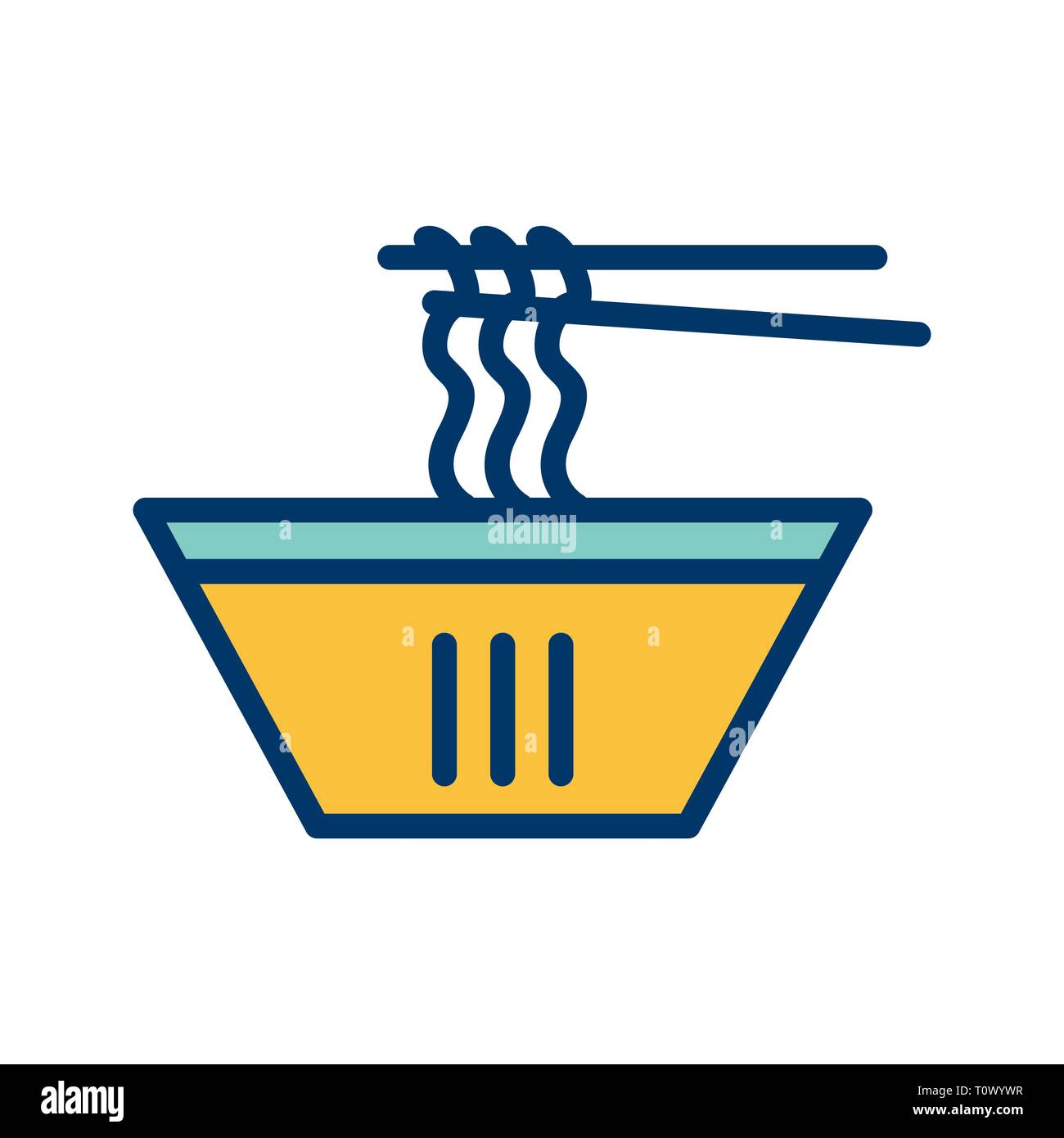 Noodles line icon outline Cut Out Stock Images & Pictures - Alamy
