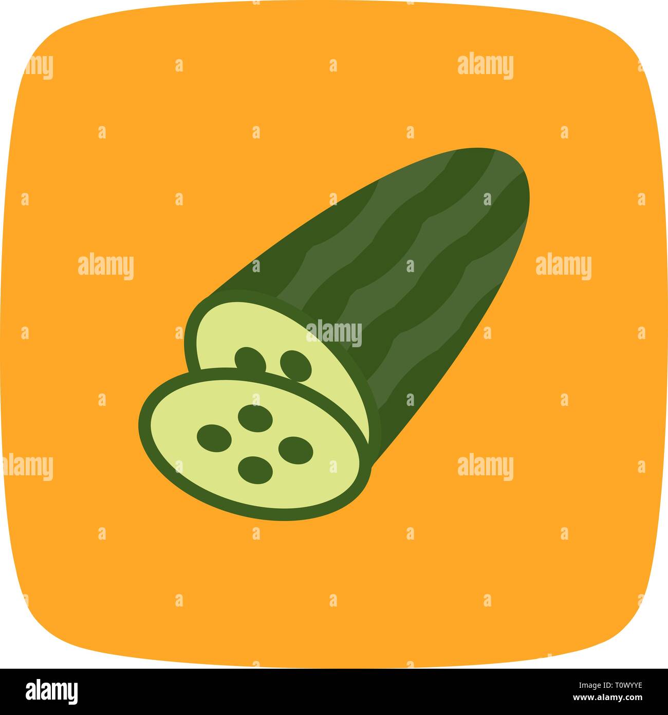 Illustration Cucumber Icon Stock Photo - Alamy