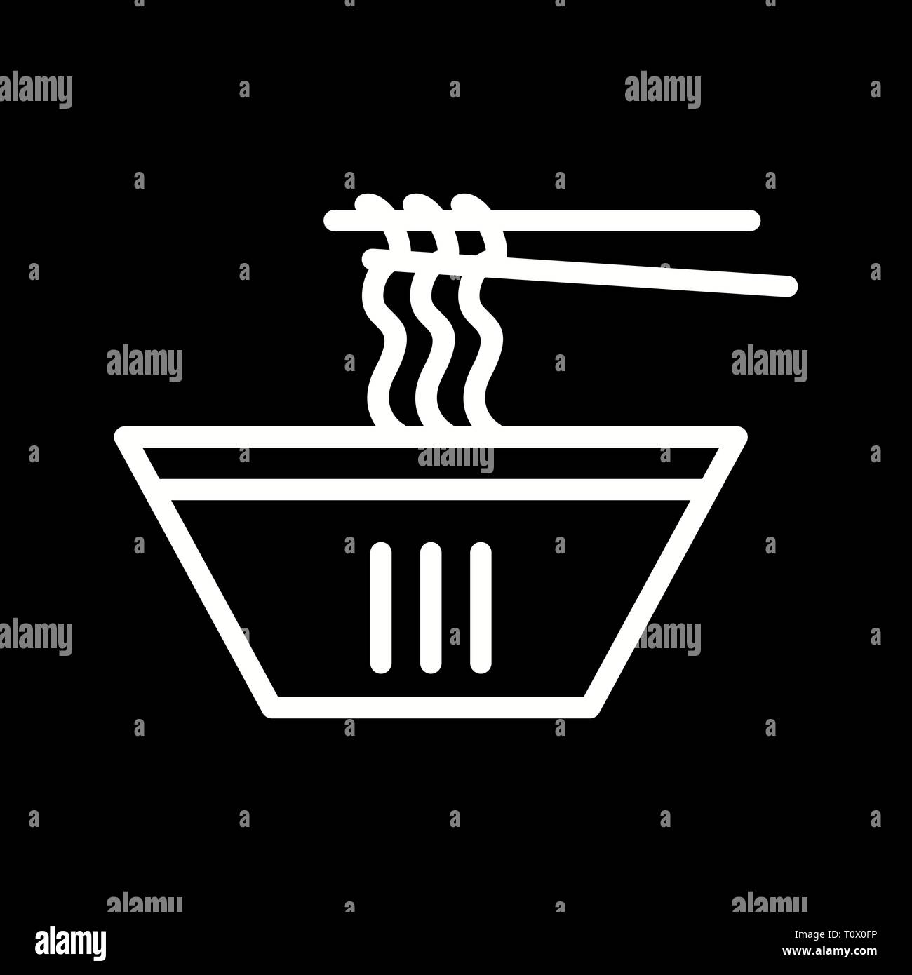 Noodles line icon outline Black and White Stock Photos & Images - Alamy