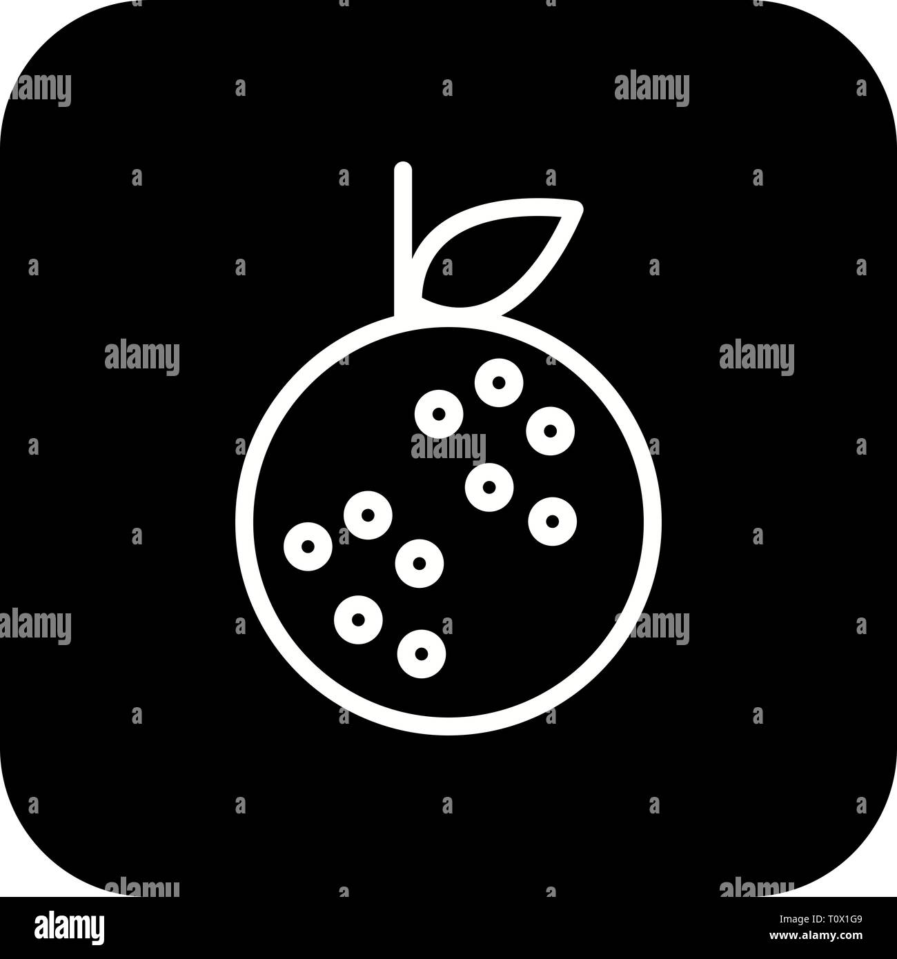 Orange icon outline illustration Black and White Stock Photos & Images ...