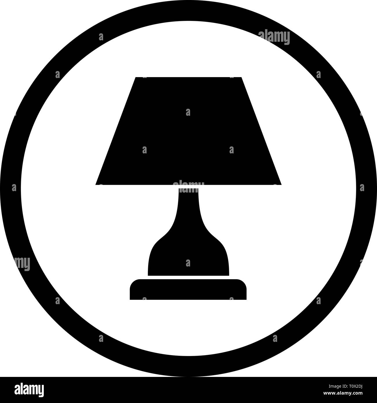 Table lamp linear icon Black and White Stock Photos & Images - Alamy