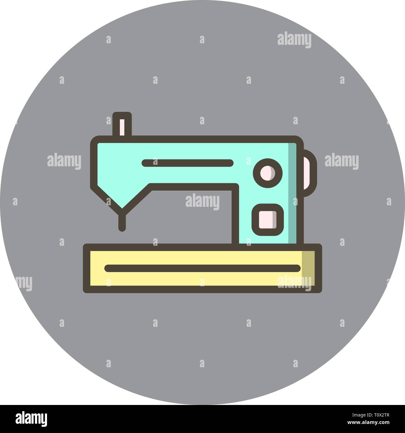 Illustration Sewing Machine Icon Stock Photo - Alamy
