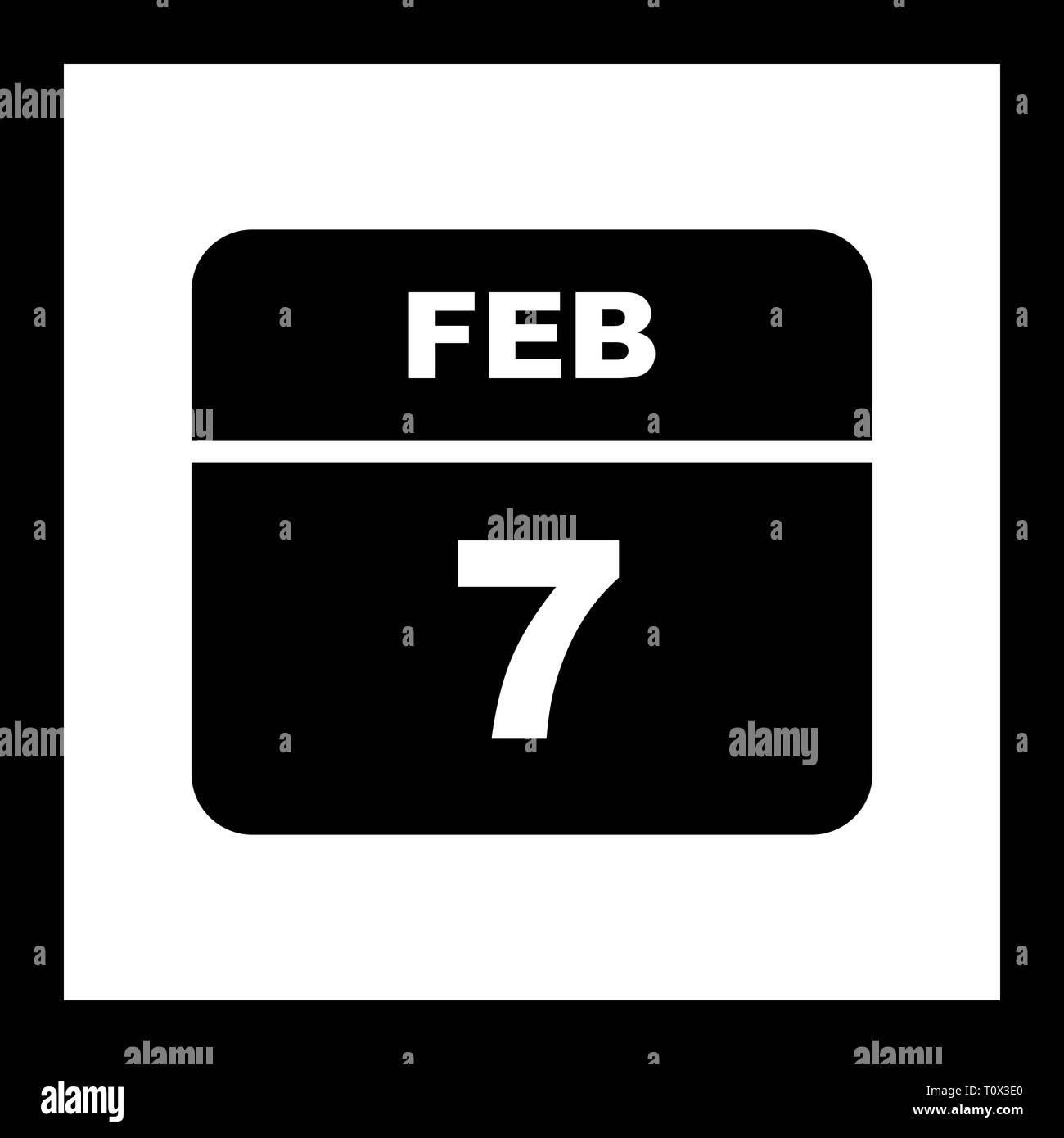 February 7th Date on a Single Day Calendar Stock Photo - Alamy