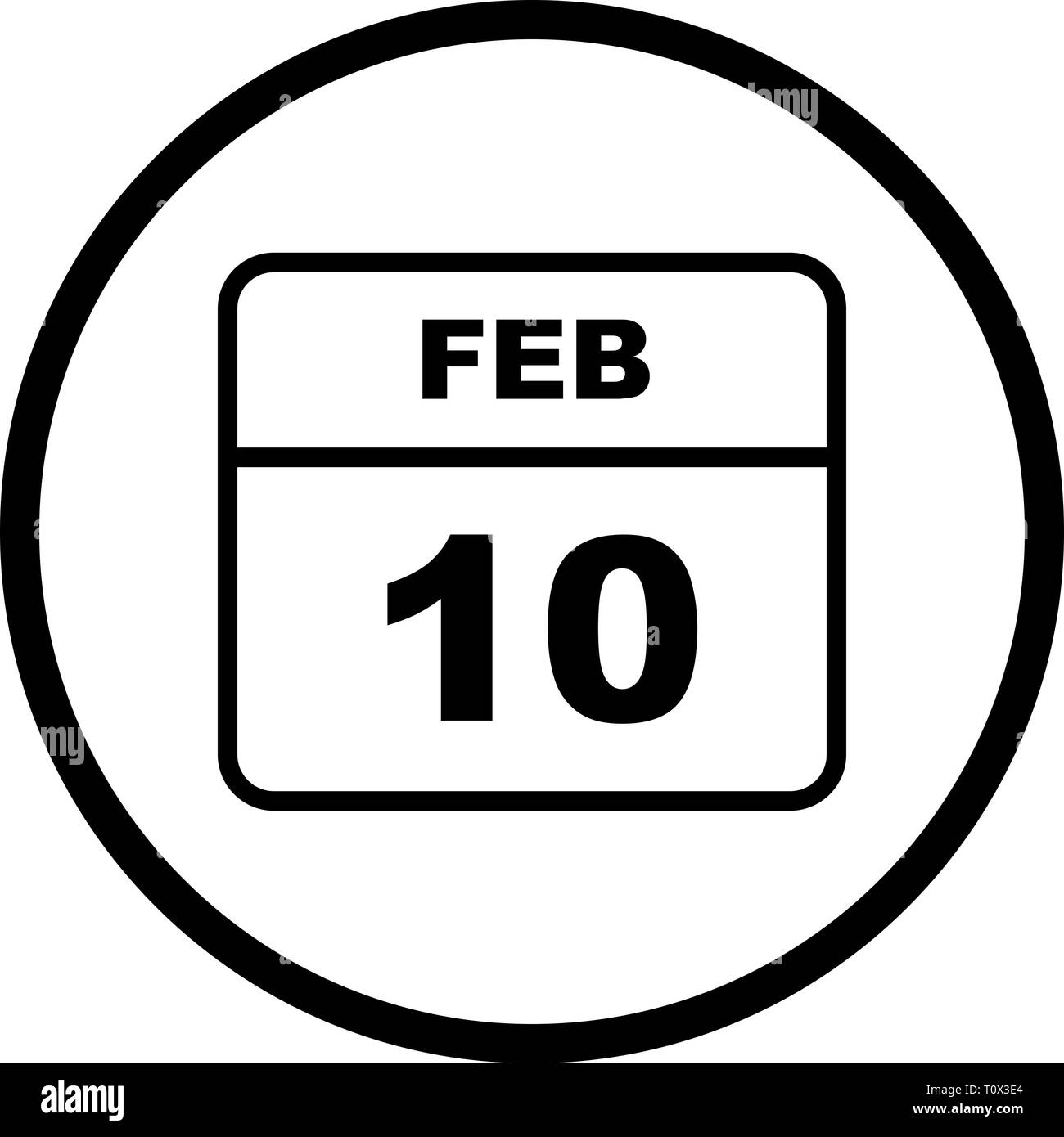 10 february icon Black and White Stock Photos & Images - Alamy
